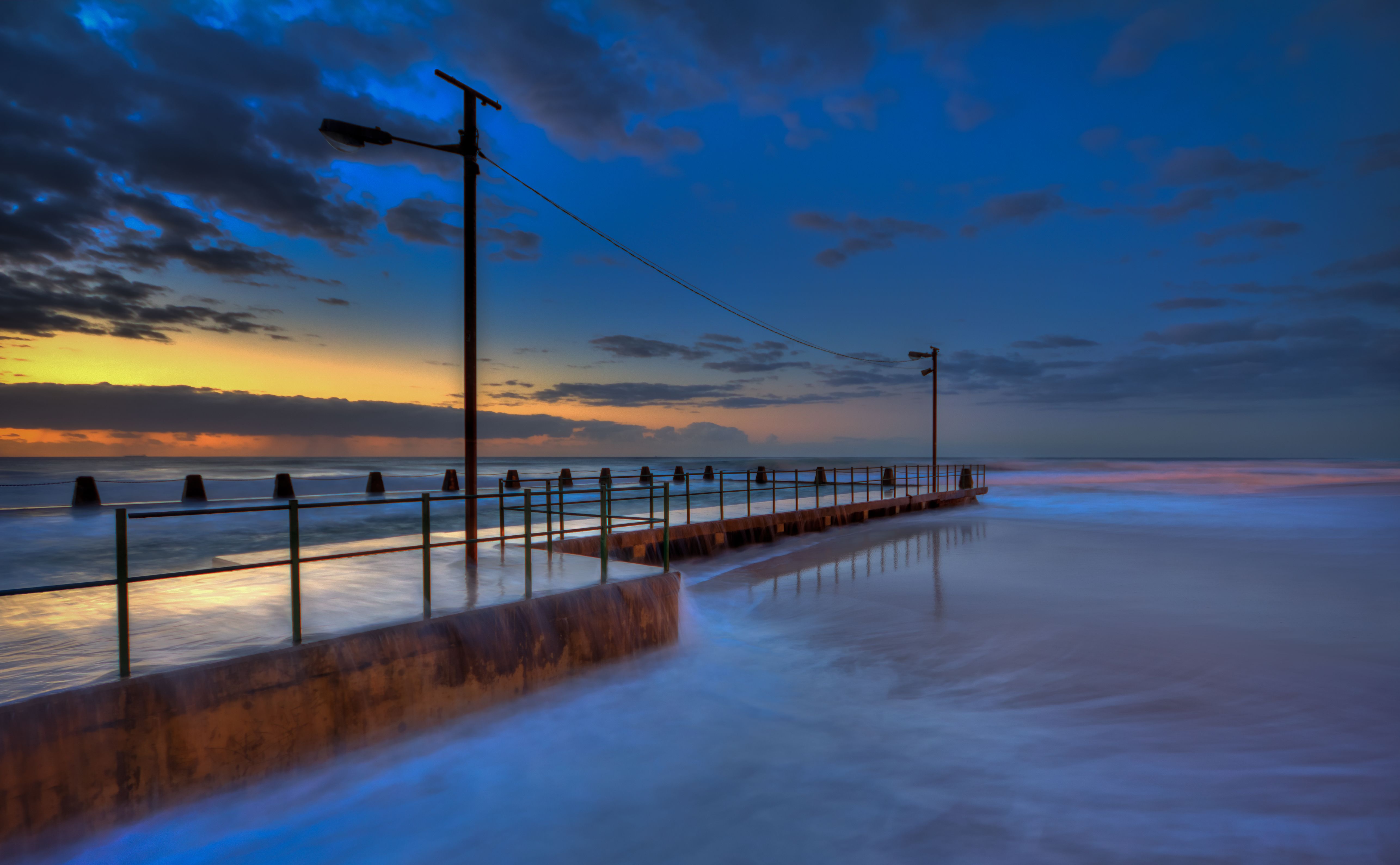 Dramatic Seascape at Twilight with Pier · Free Stock Photo