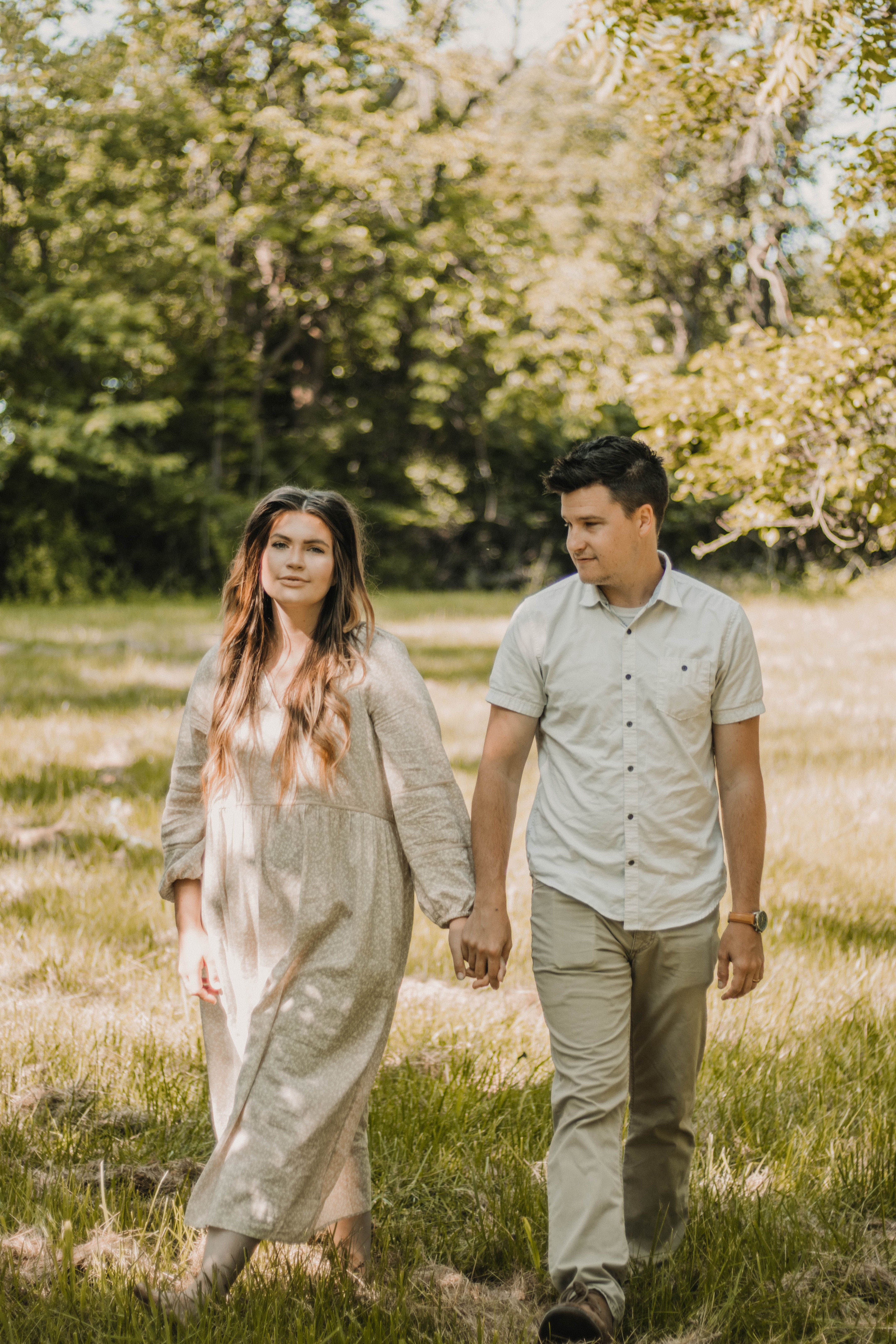 Rustic Outdoor Couple Stroll in Summer · Free Stock Photo