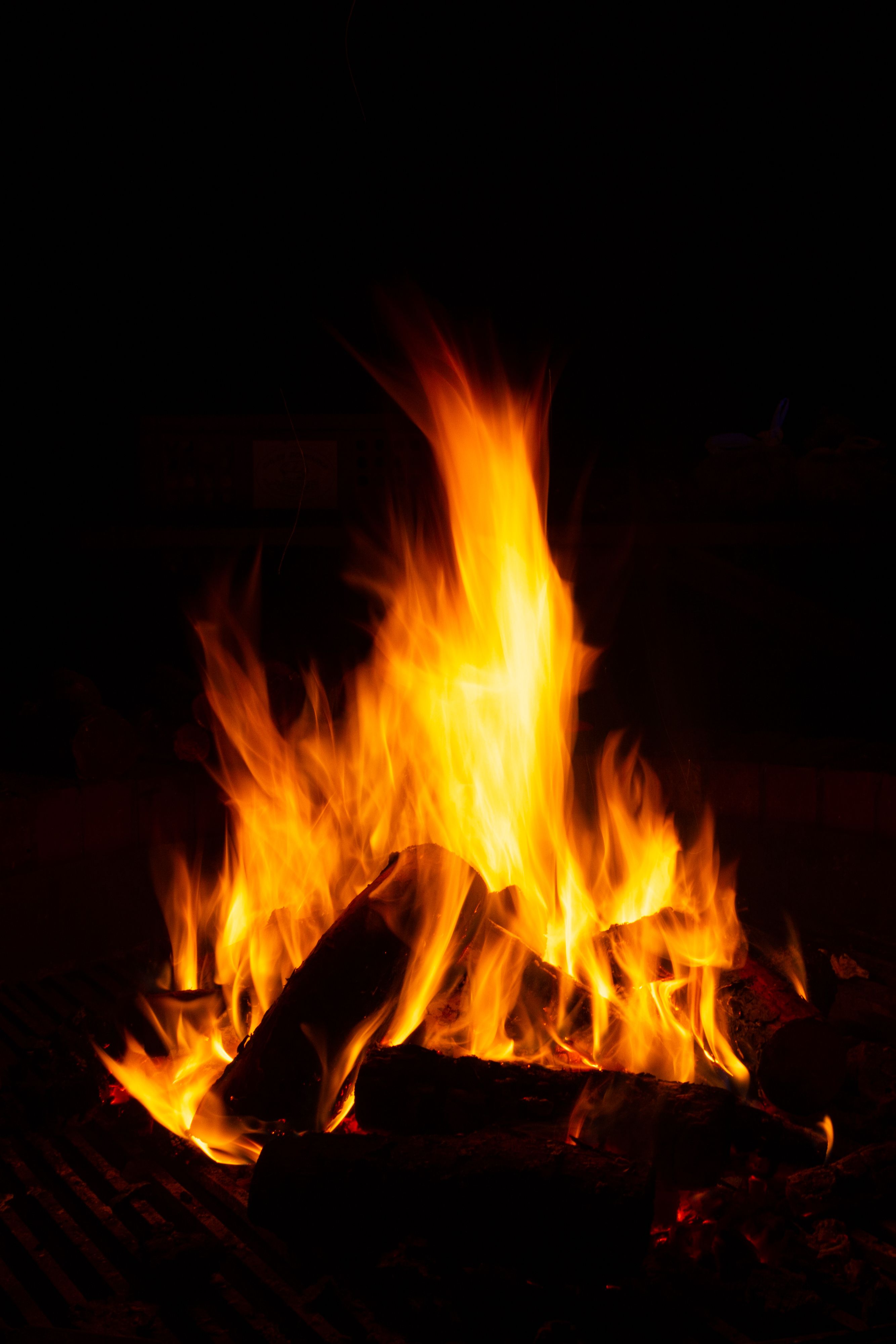 Vibrant Campfire Flames at Night Outdoor Setting · Free Stock Photo