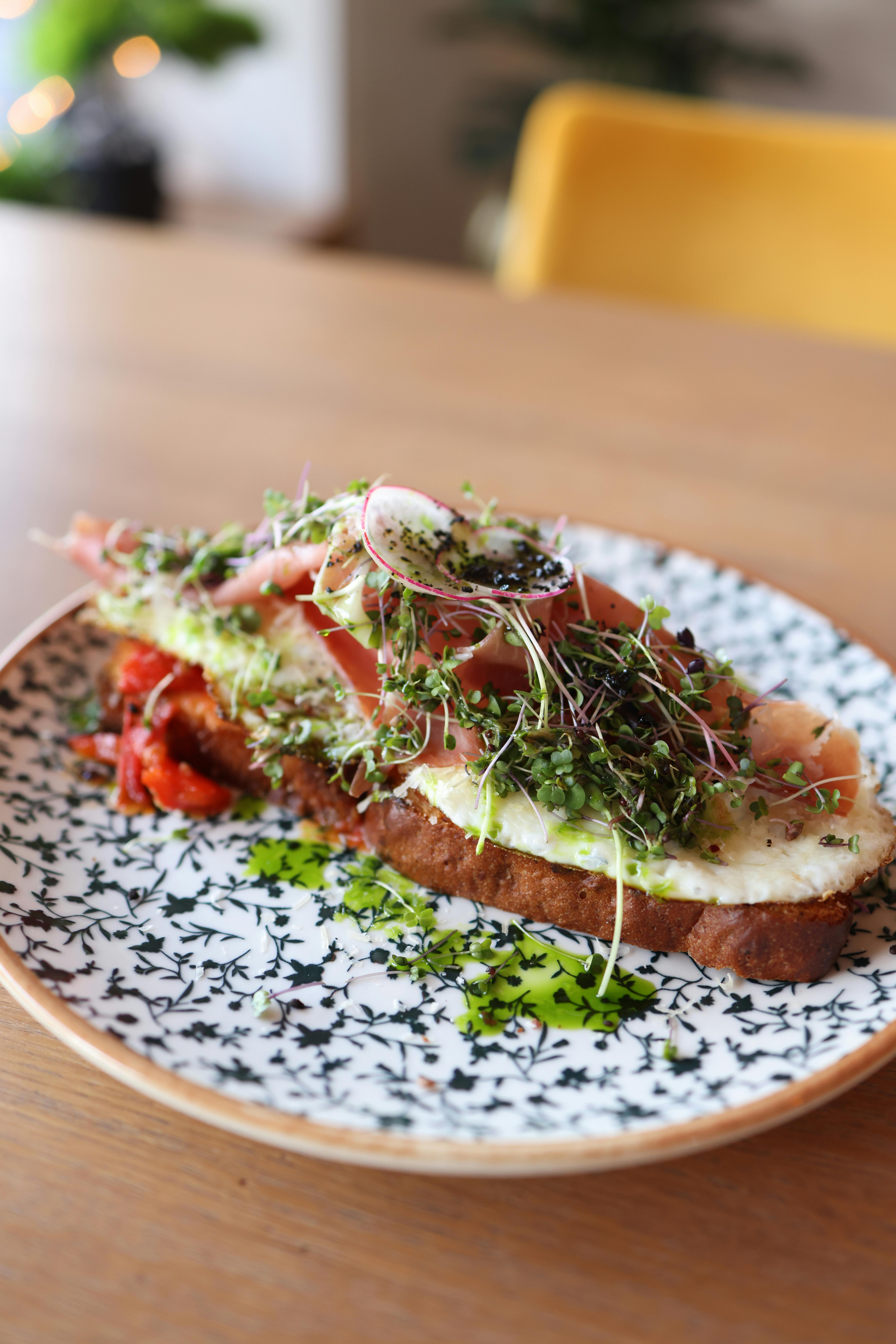 Delicious Open-Faced Avocado Toast with Microgreens · Free Stock Photo