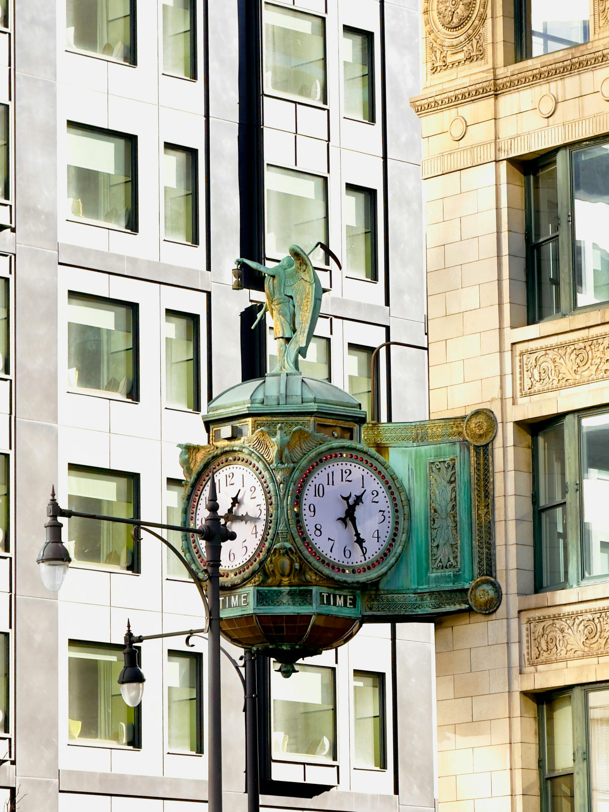 Historic Outdoor Clock on Urban Building Facade · Free Stock Photo