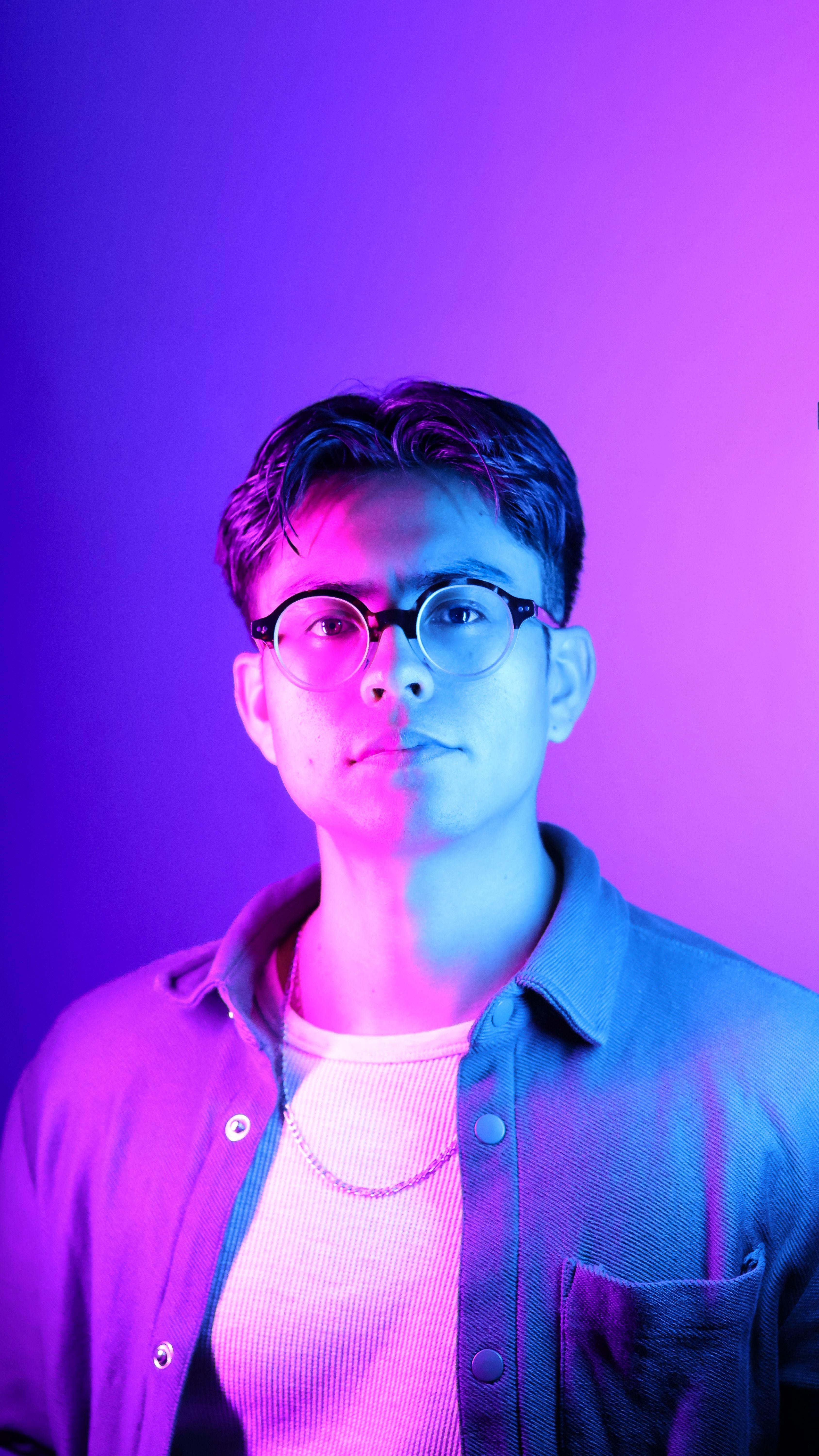 Vibrant Portrait with Neon Lighting Effects · Free Stock Photo