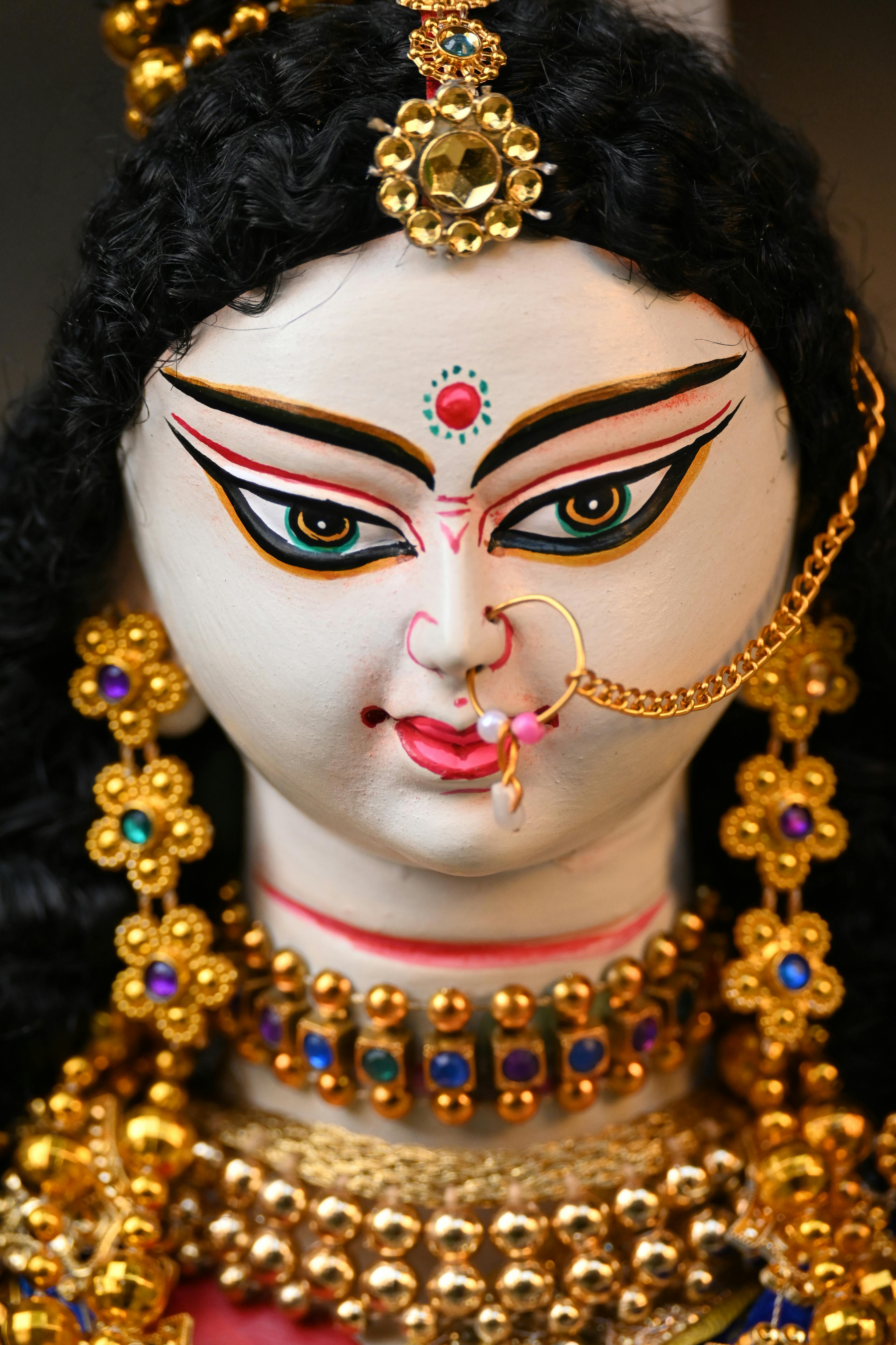 Close-up of Traditional Indian Goddess Idol · Free Stock Photo