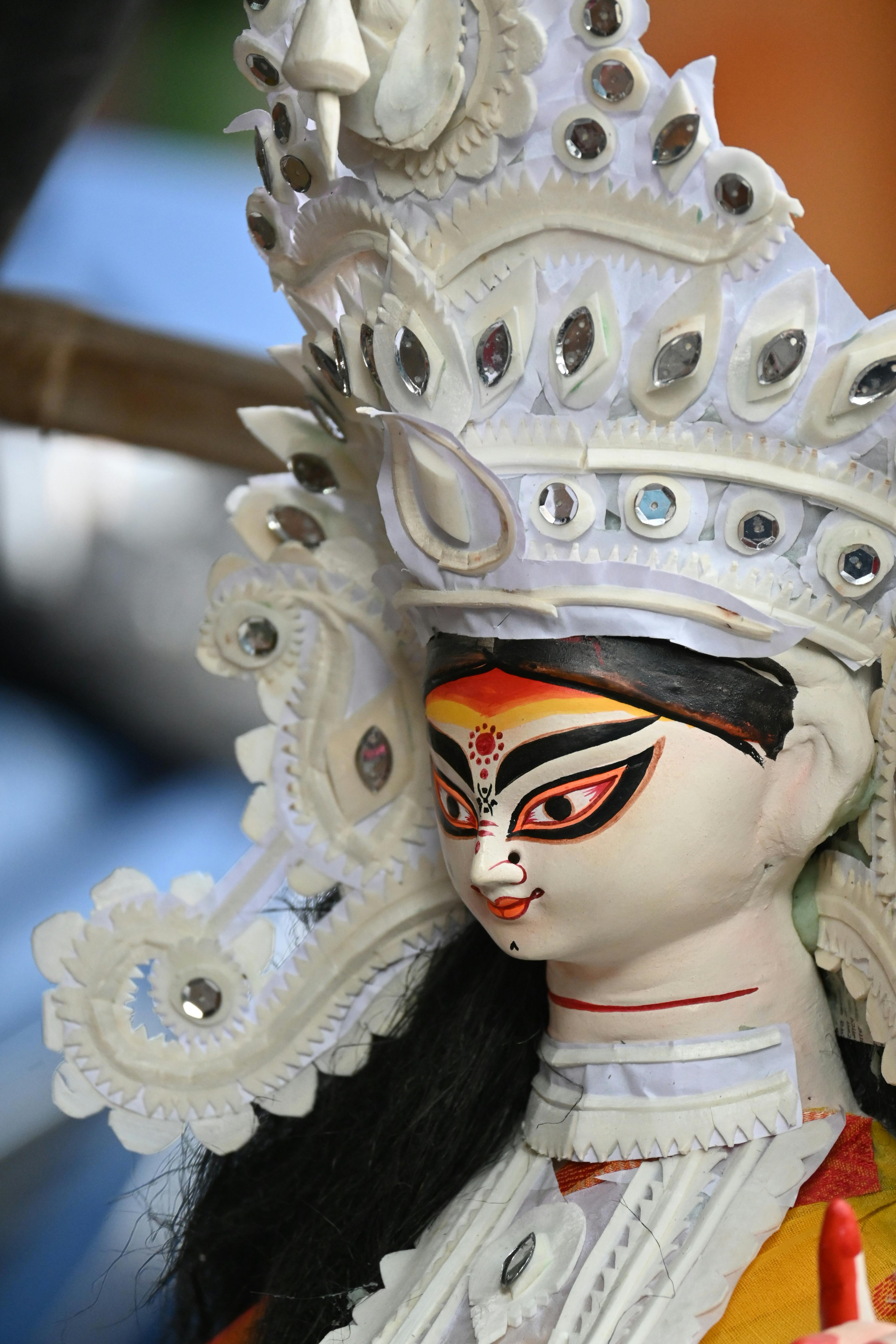 Traditional Idol Detail with Intricate Headpiece · Free Stock Photo