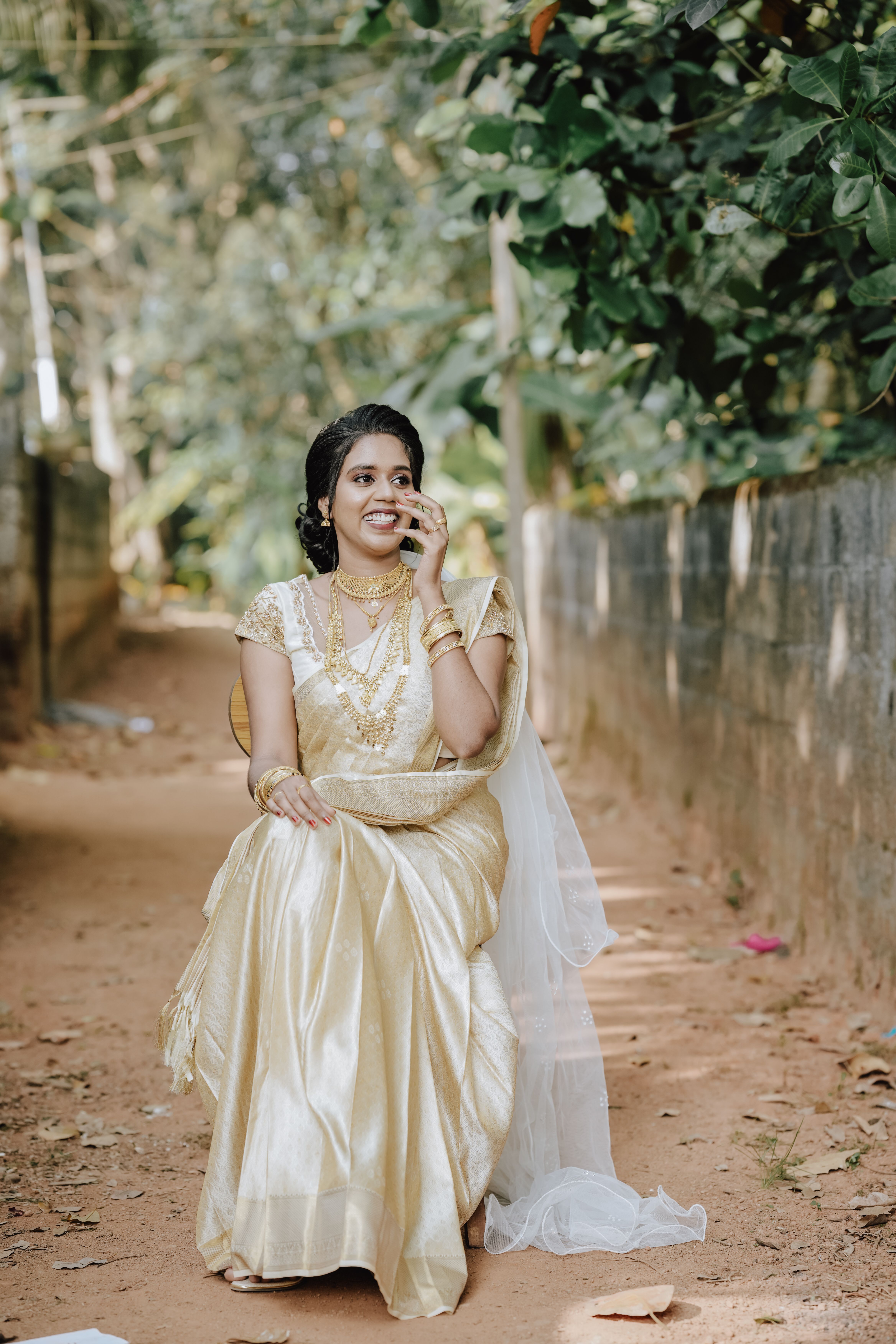 Elegant Indian Bride in Traditional Attire Outdoors · Free Stock Photo