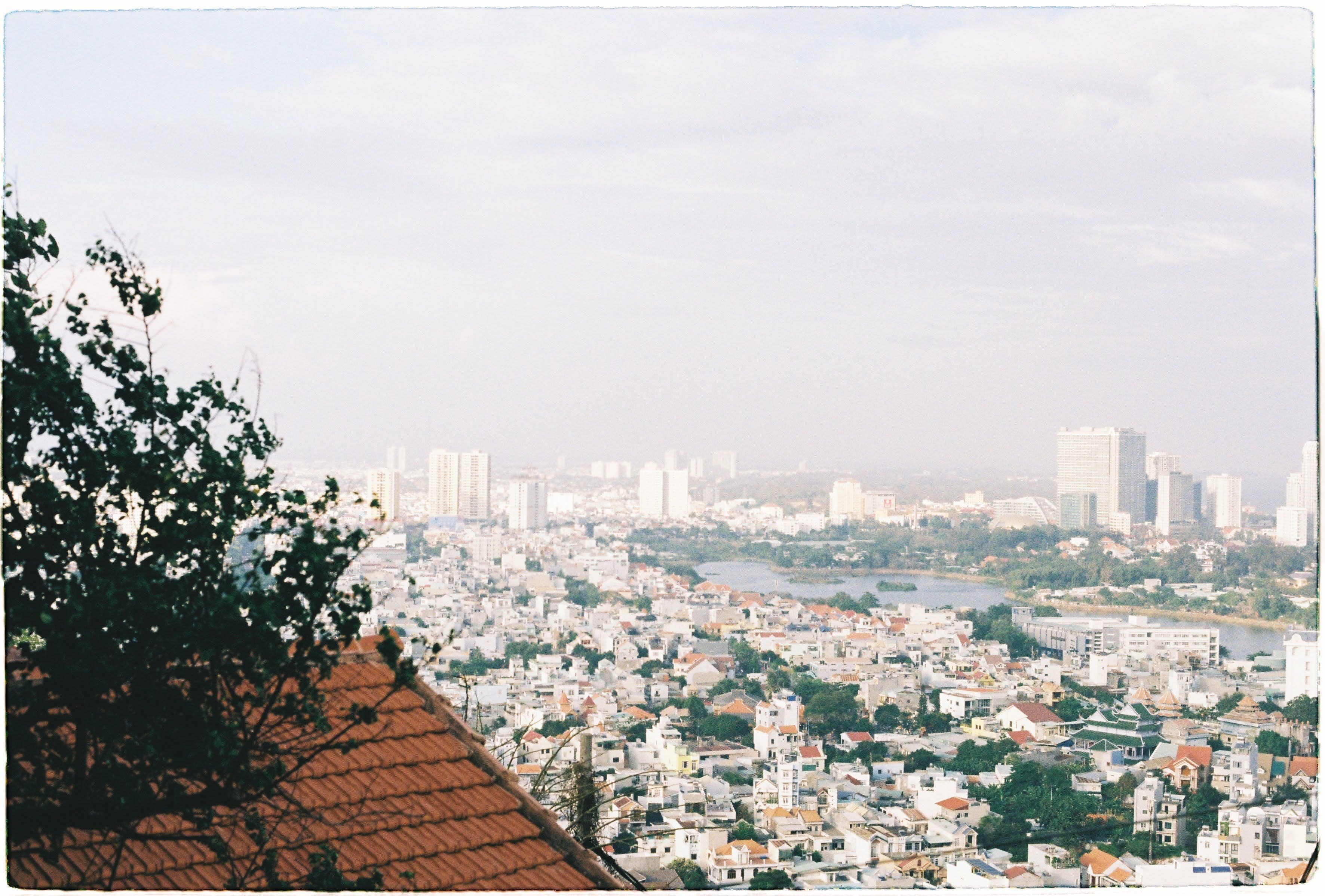 Aerial View of Urban Cityscape with River · Free Stock Photo