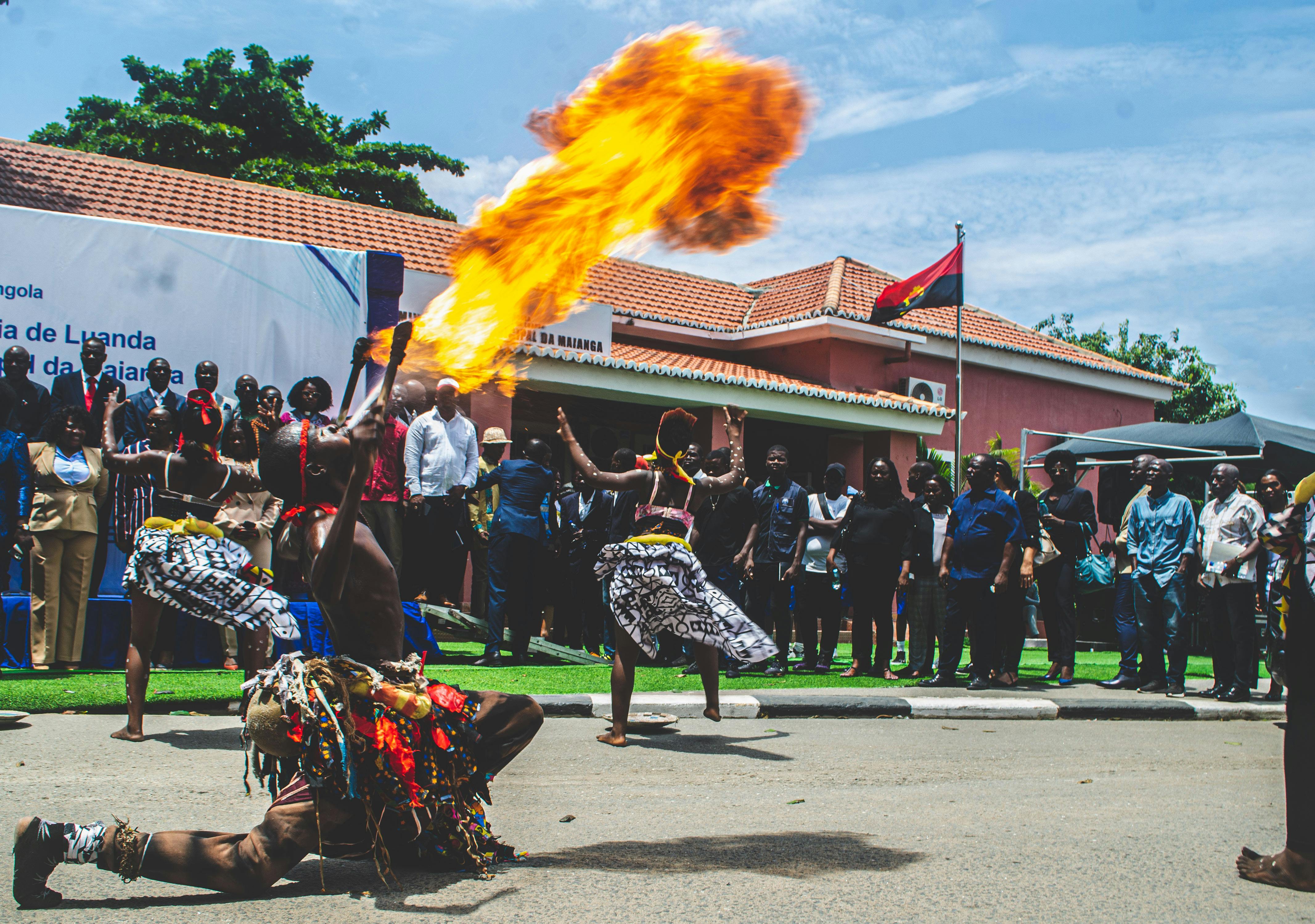 Traditional Fire Dance Performance in Luanda, Angola · Free Stock Photo