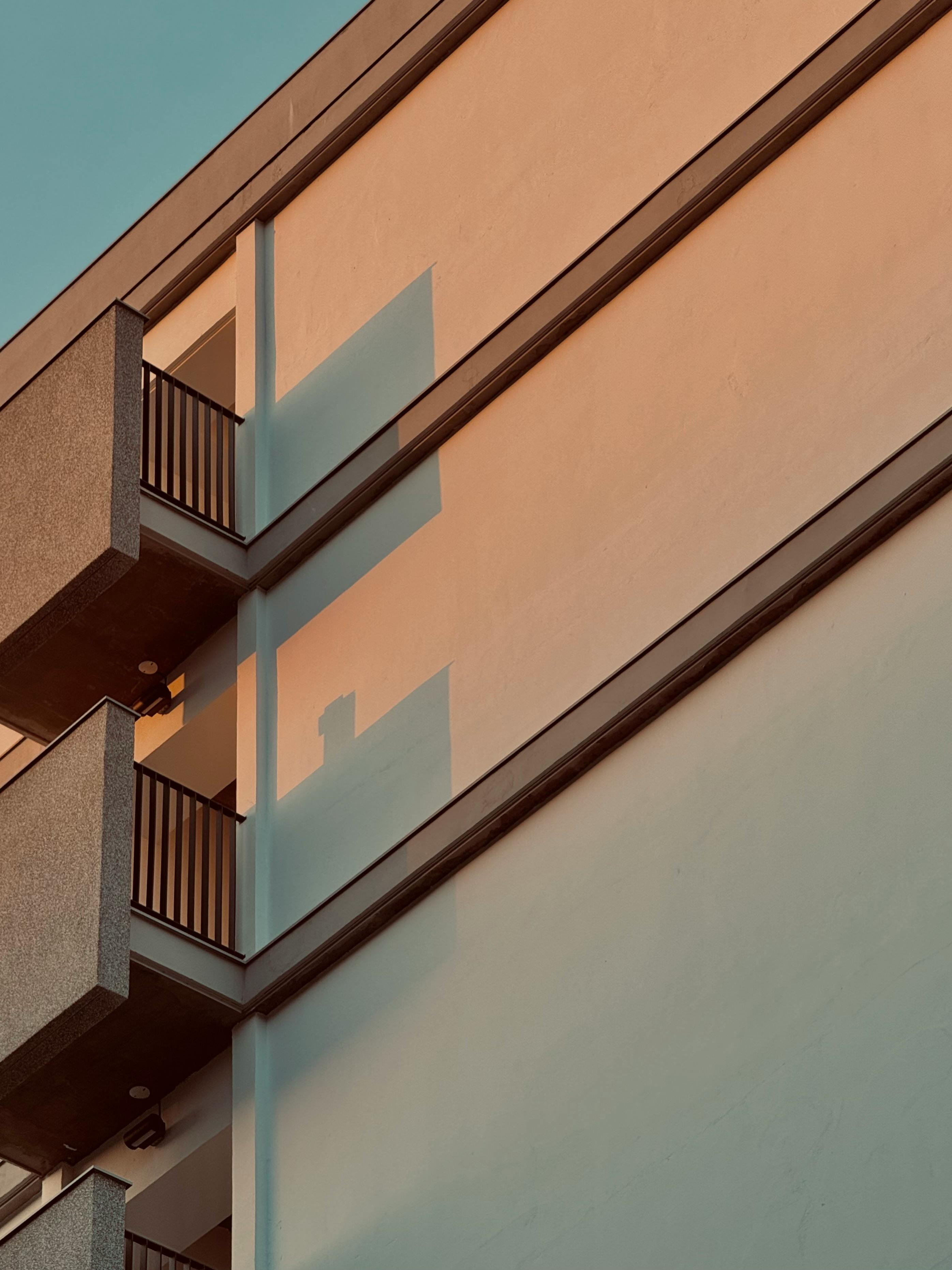Modern Apartment Balcony with Sunset Shadows · Free Stock Photo