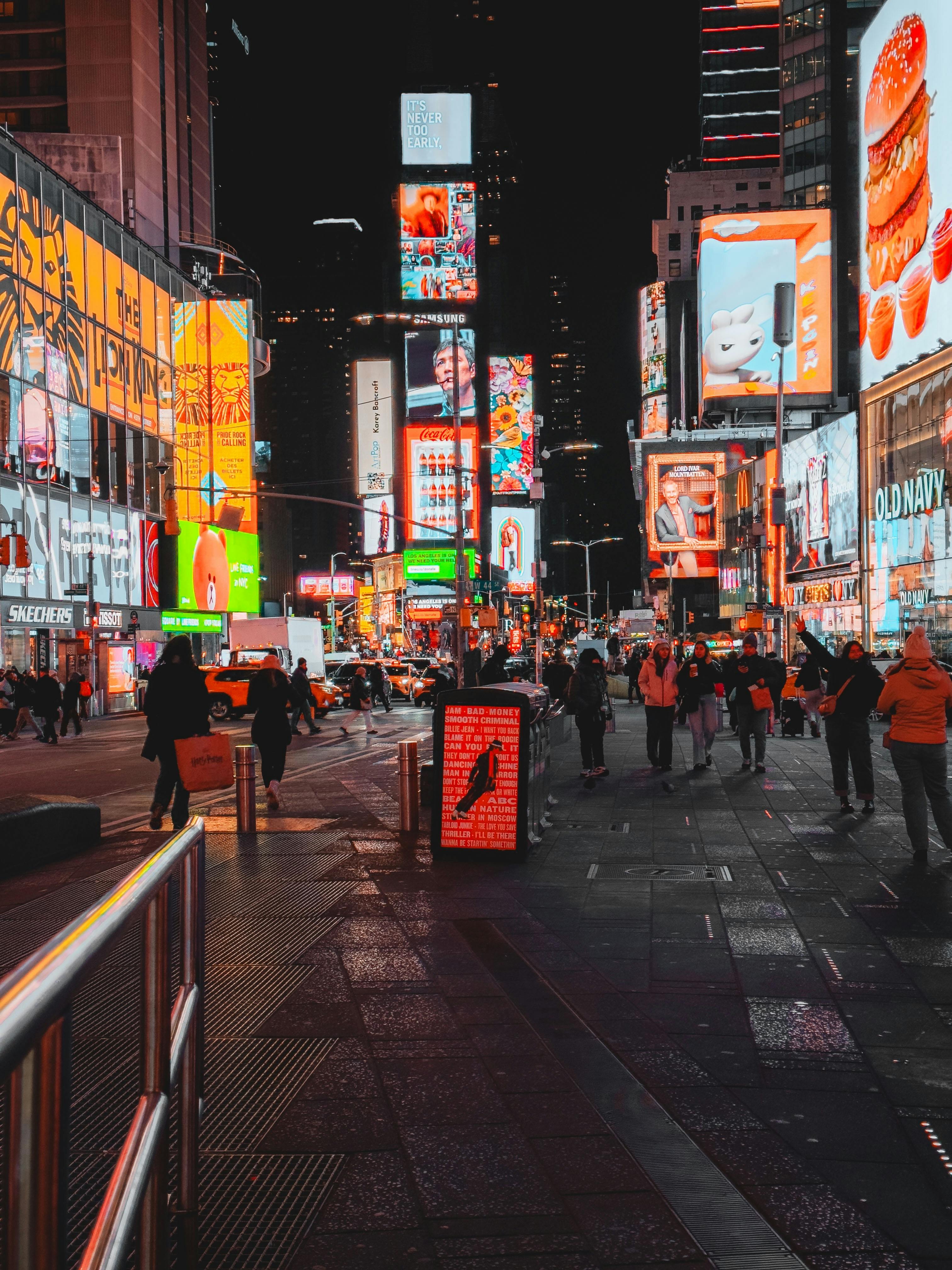 Vibrant Nightlife in Times Square, NYC · Free Stock Photo