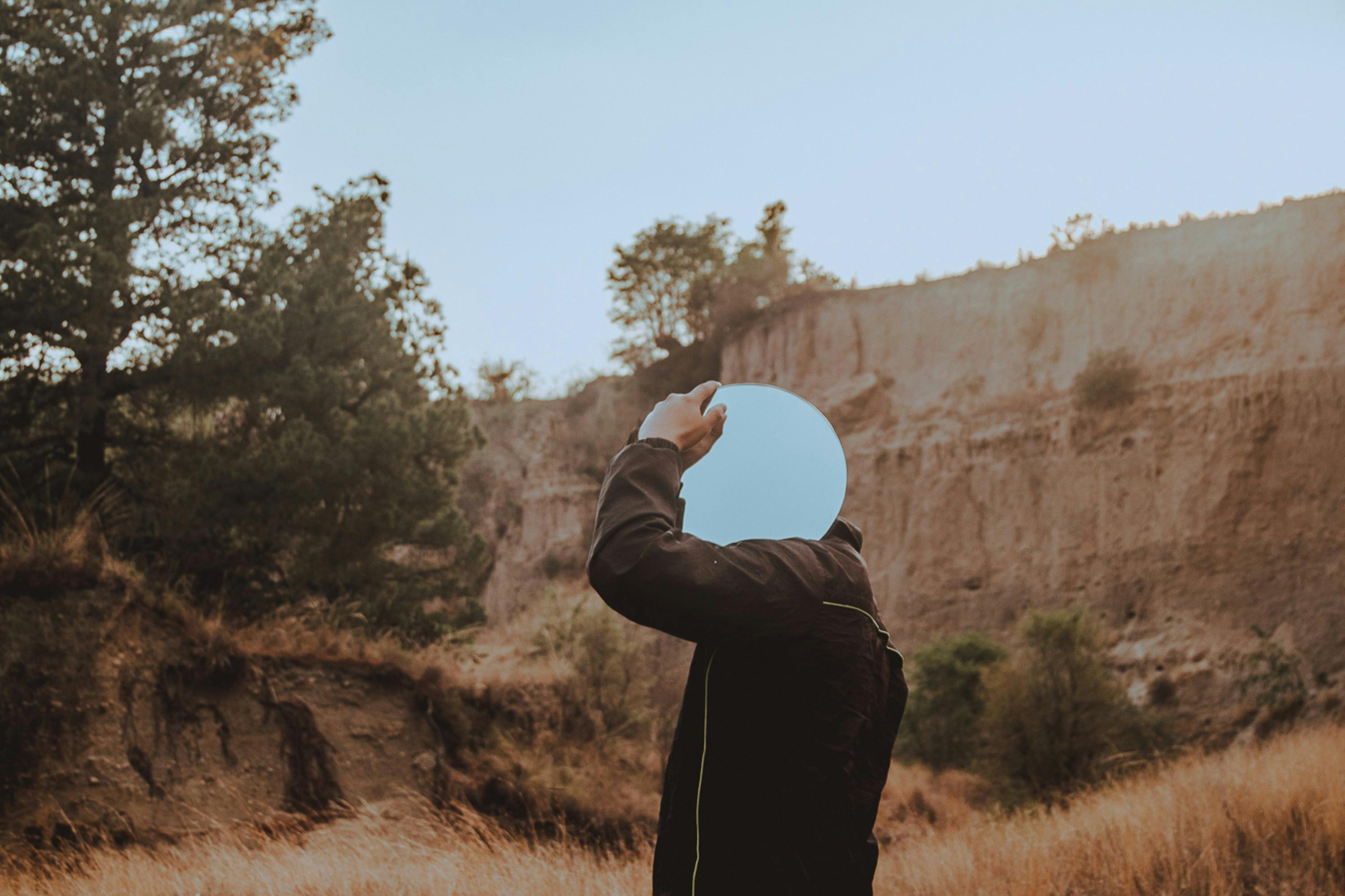 Surreal Outdoor Portrait with Mirror Reflection · Free Stock Photo