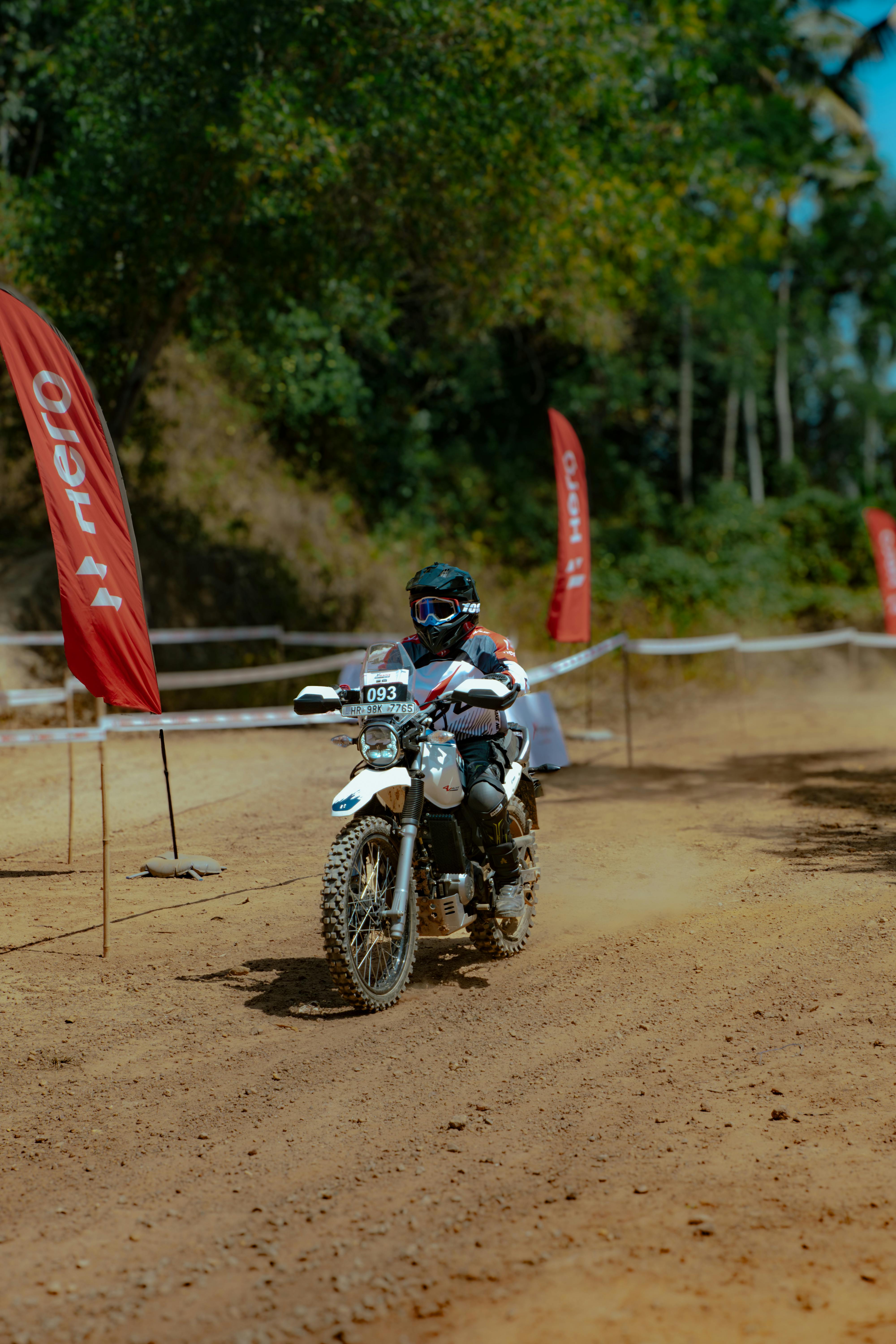 Off-road Motorcycle Race in Forested Track · Free Stock Photo