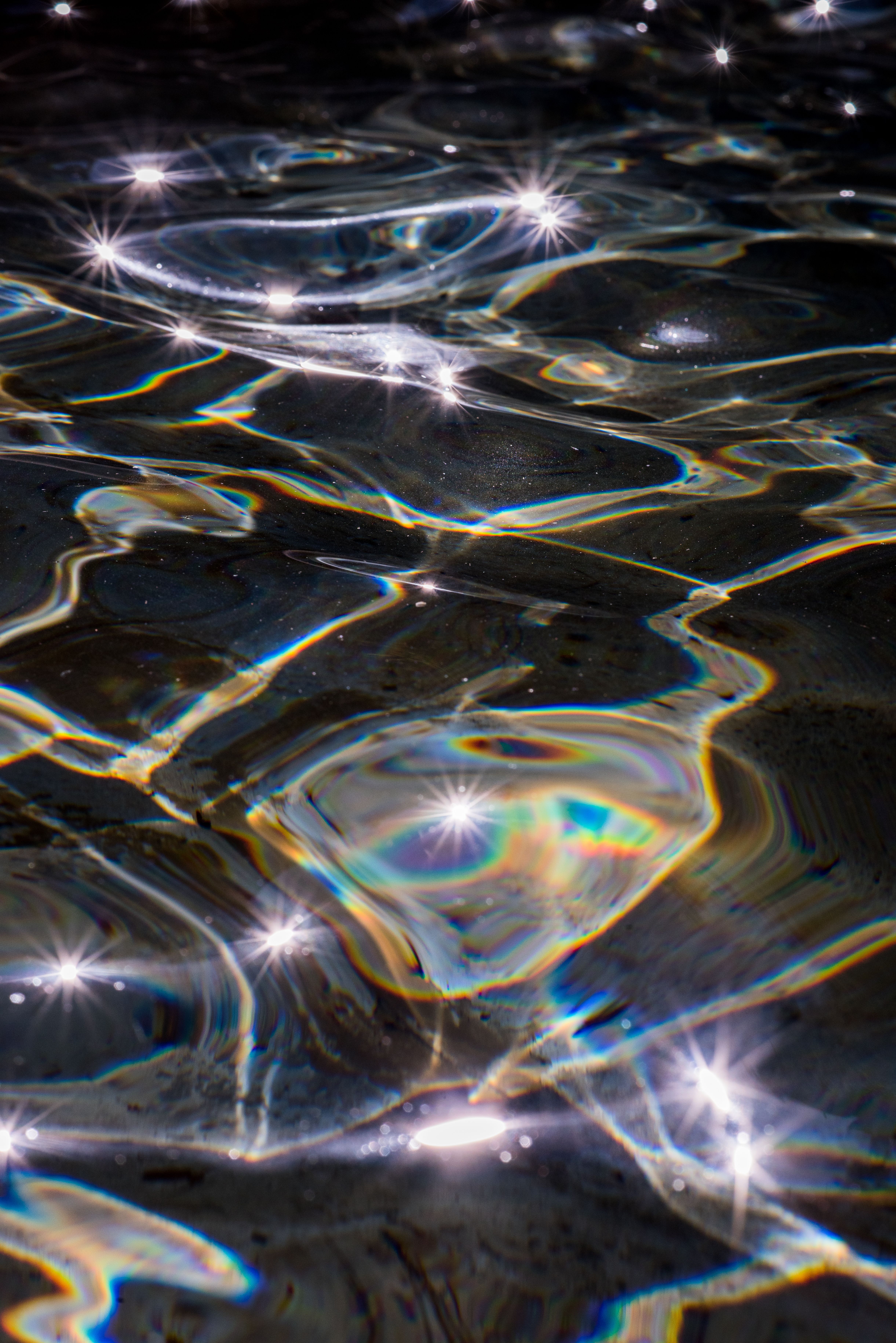 Sparkling Sunlight on Water Surface Creates Rainbow Effect · Free Stock ...