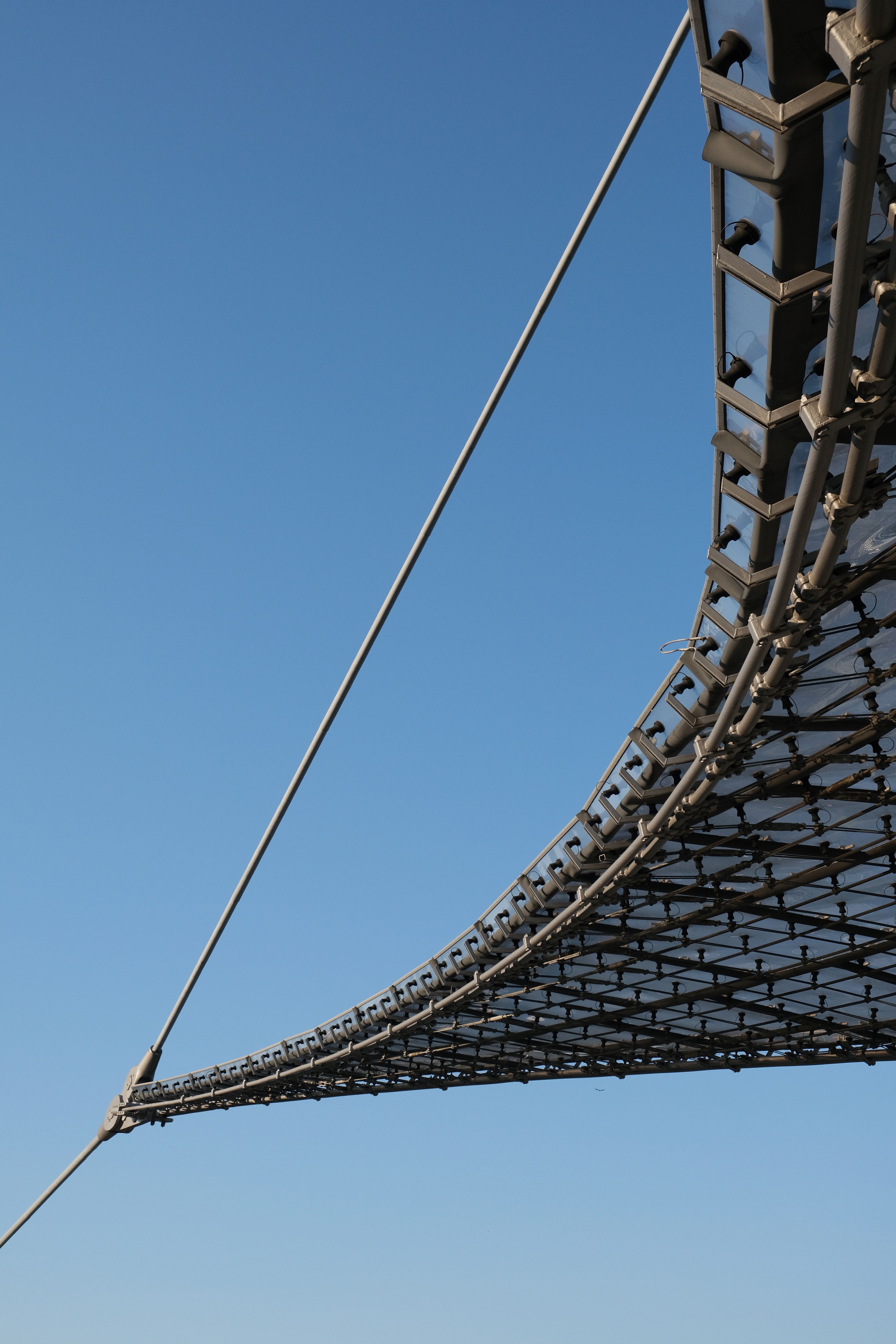 Modern Suspension Bridge Against Blue Sky · Free Stock Photo