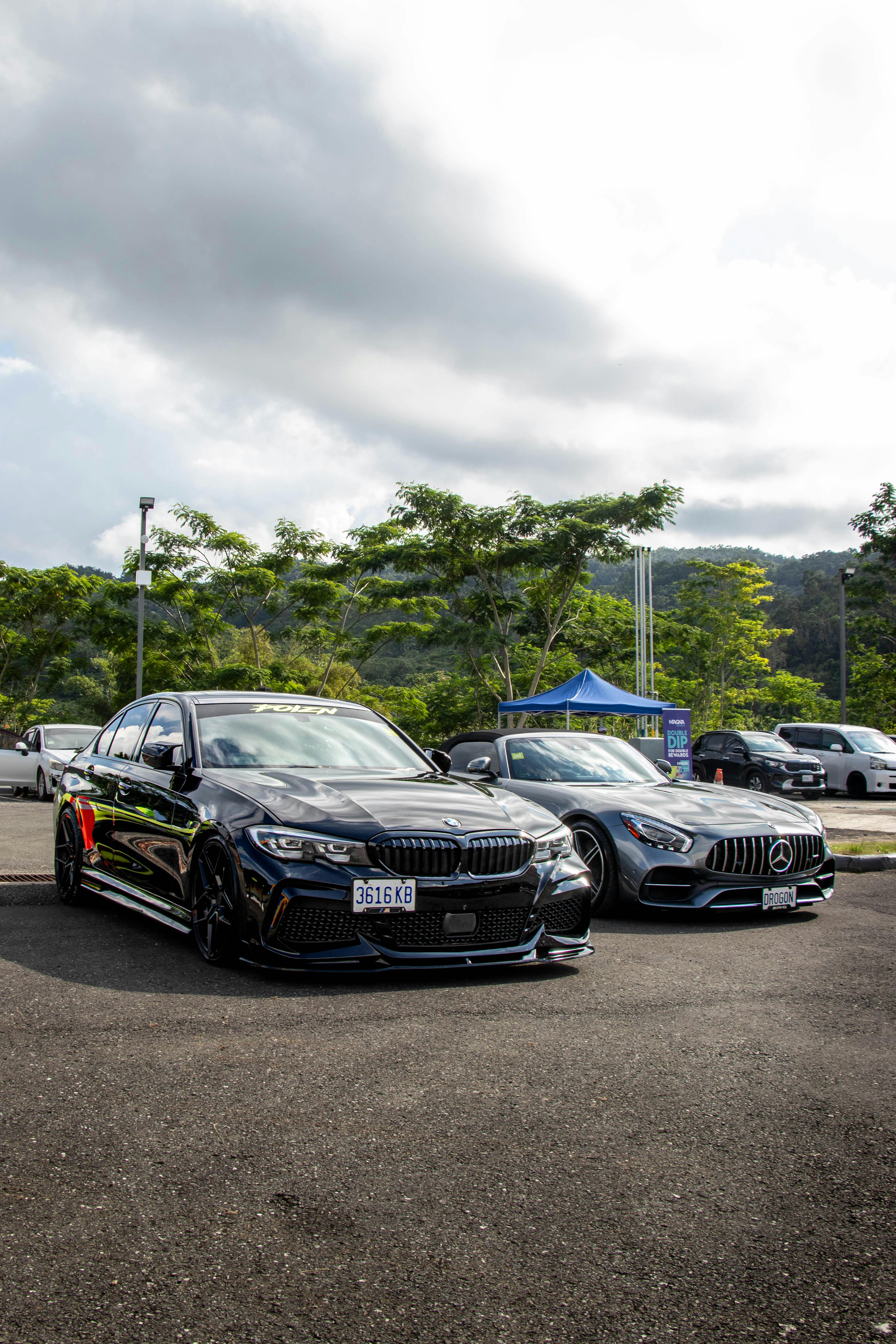 Luxury Cars Parked in Scenic Jamaican Setting · Free Stock Photo