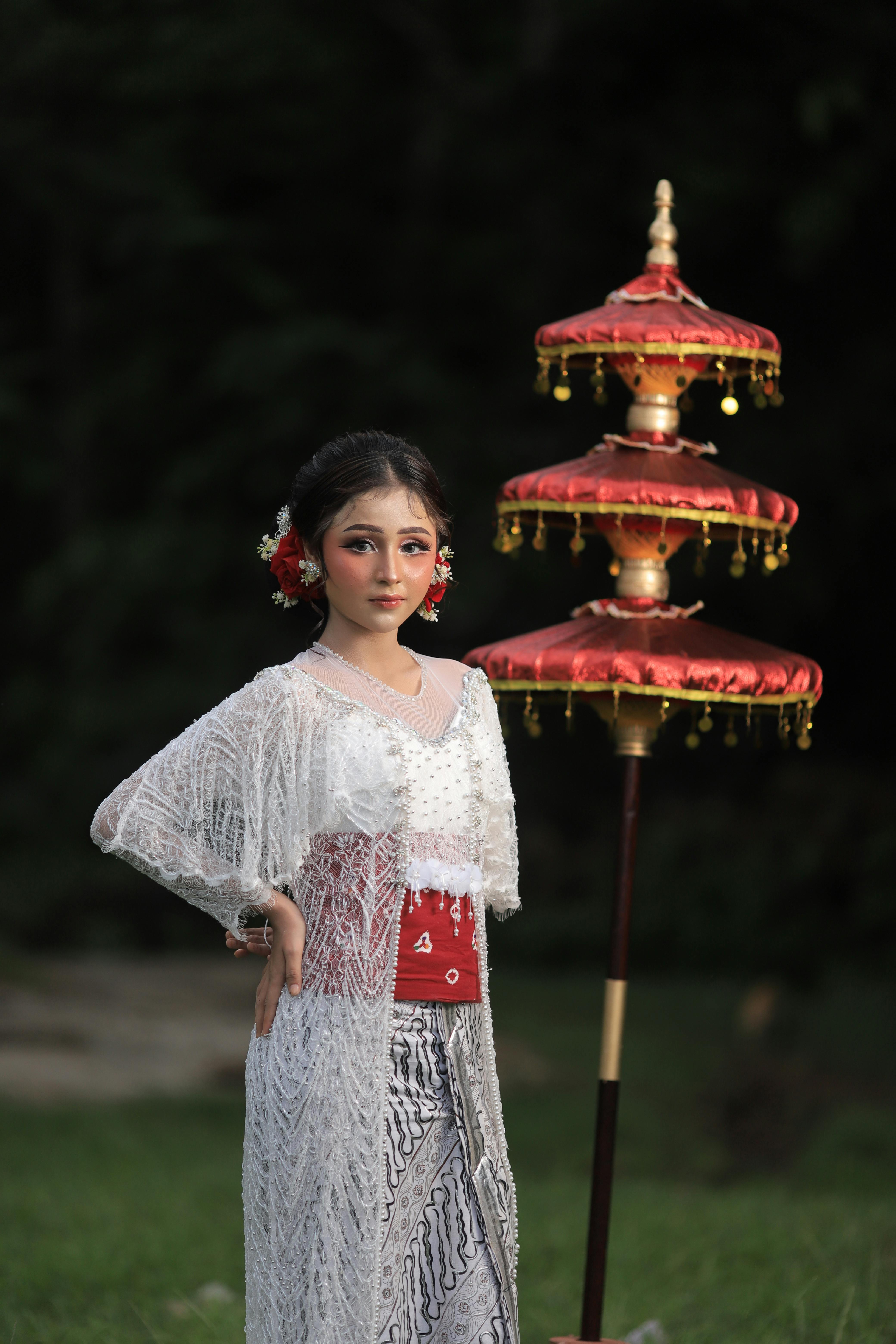 Traditional Balinese Costume Portrait Outdoors · Free Stock Photo