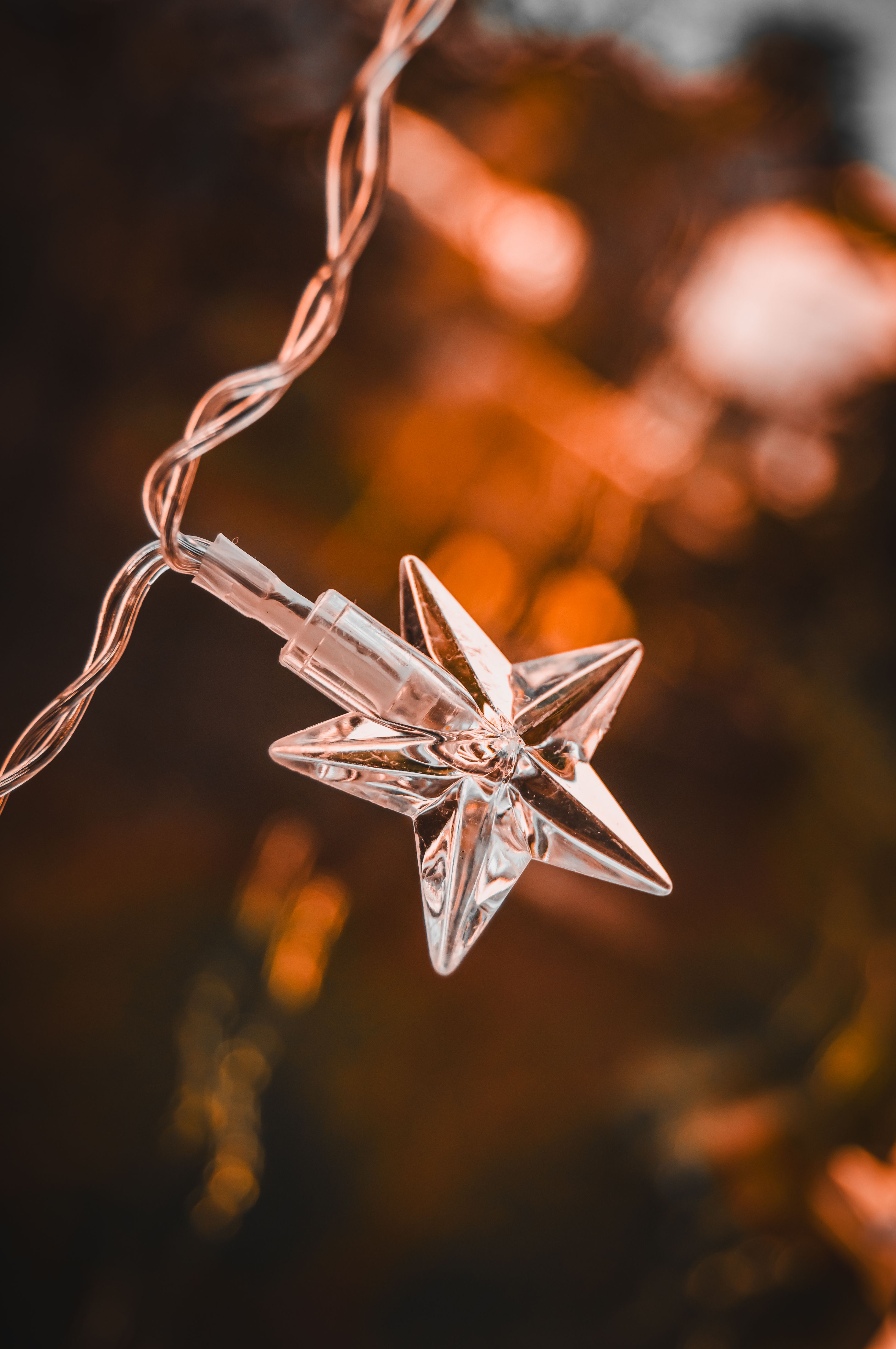 Close-up of Star-Shaped Fairy Light with Warm Glow · Free Stock Photo