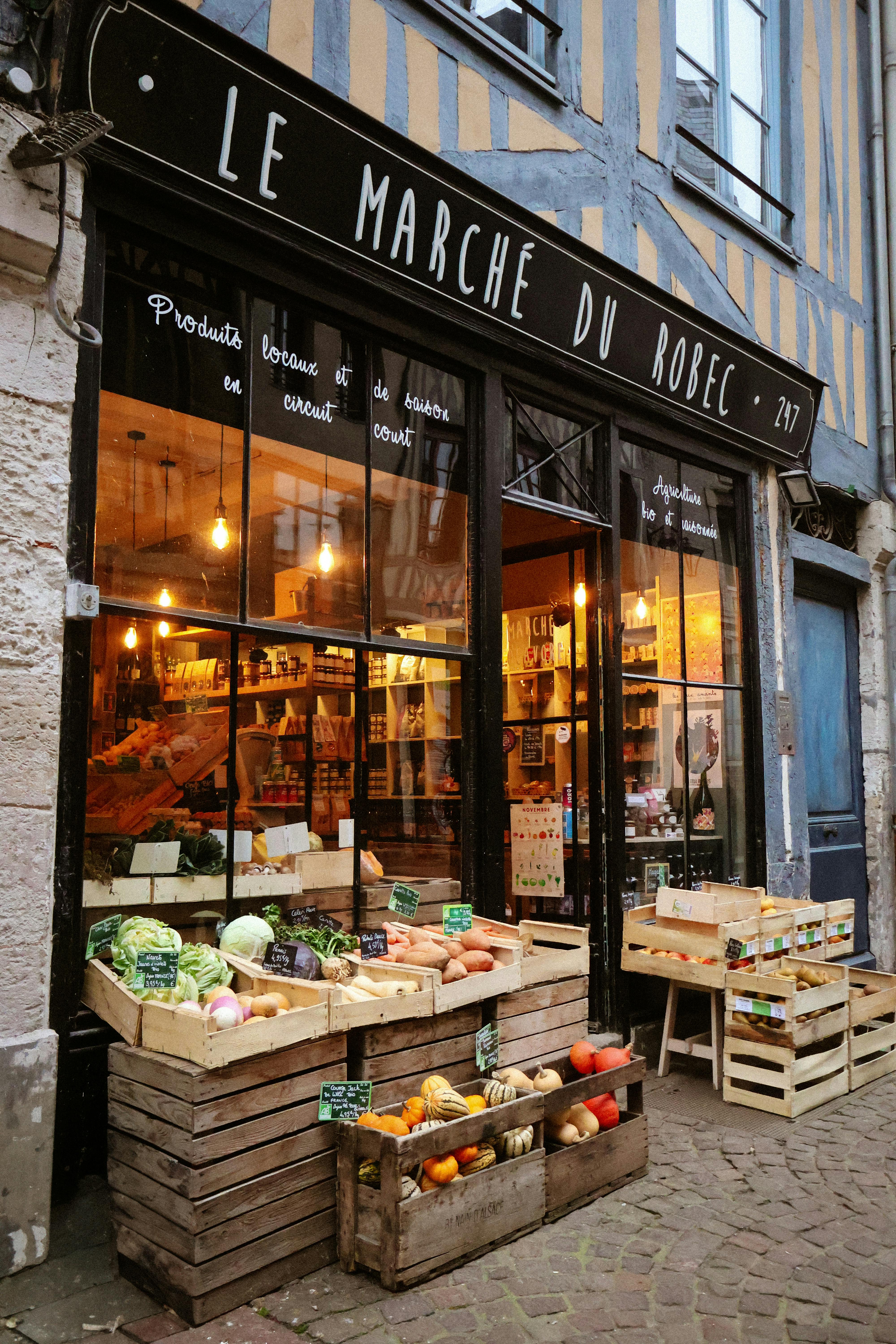 Charming French Market Storefront in Rouen · Free Stock Photo