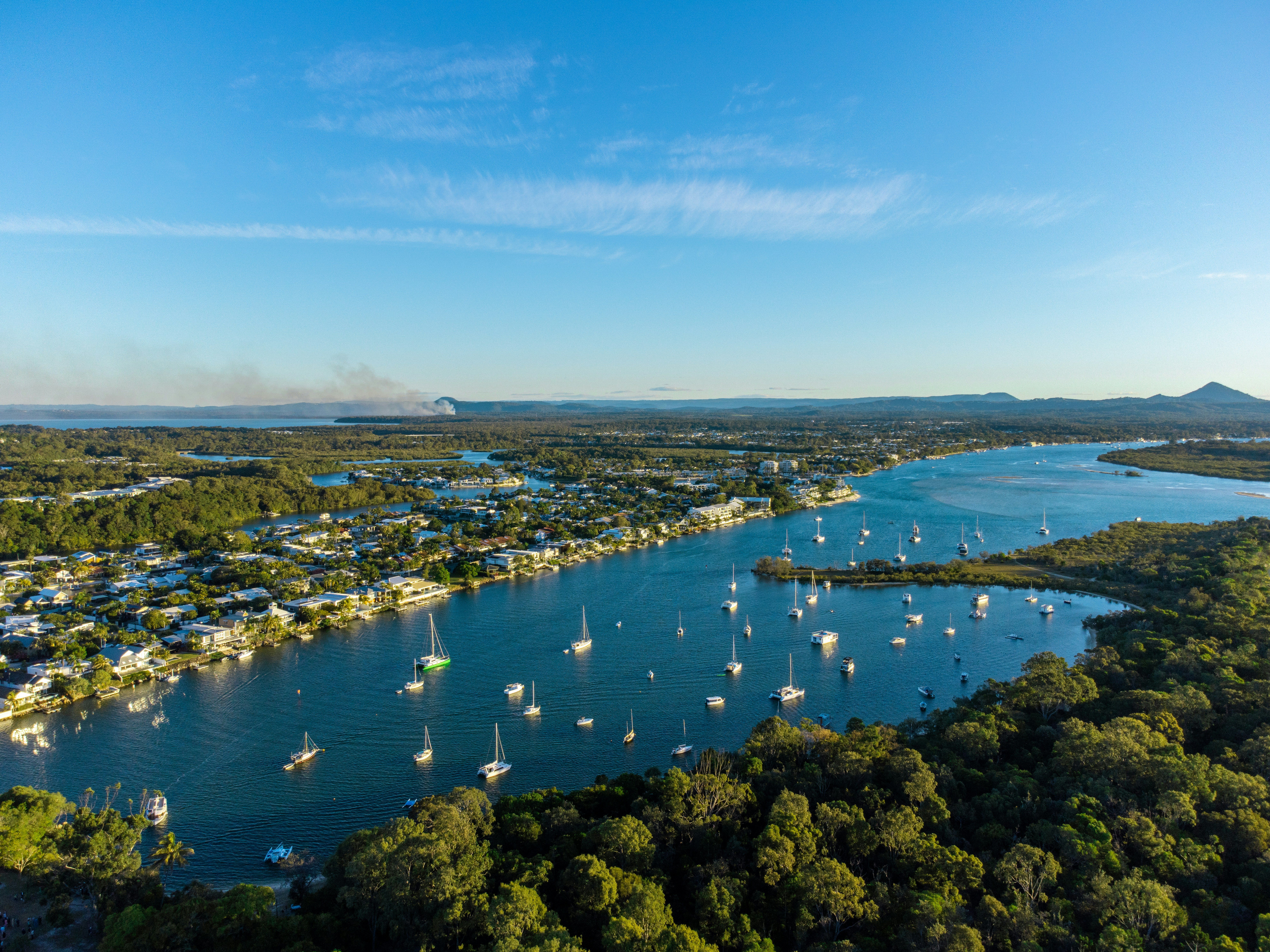 Aerial View of Noosa Heads with Sailboats · Free Stock Photo