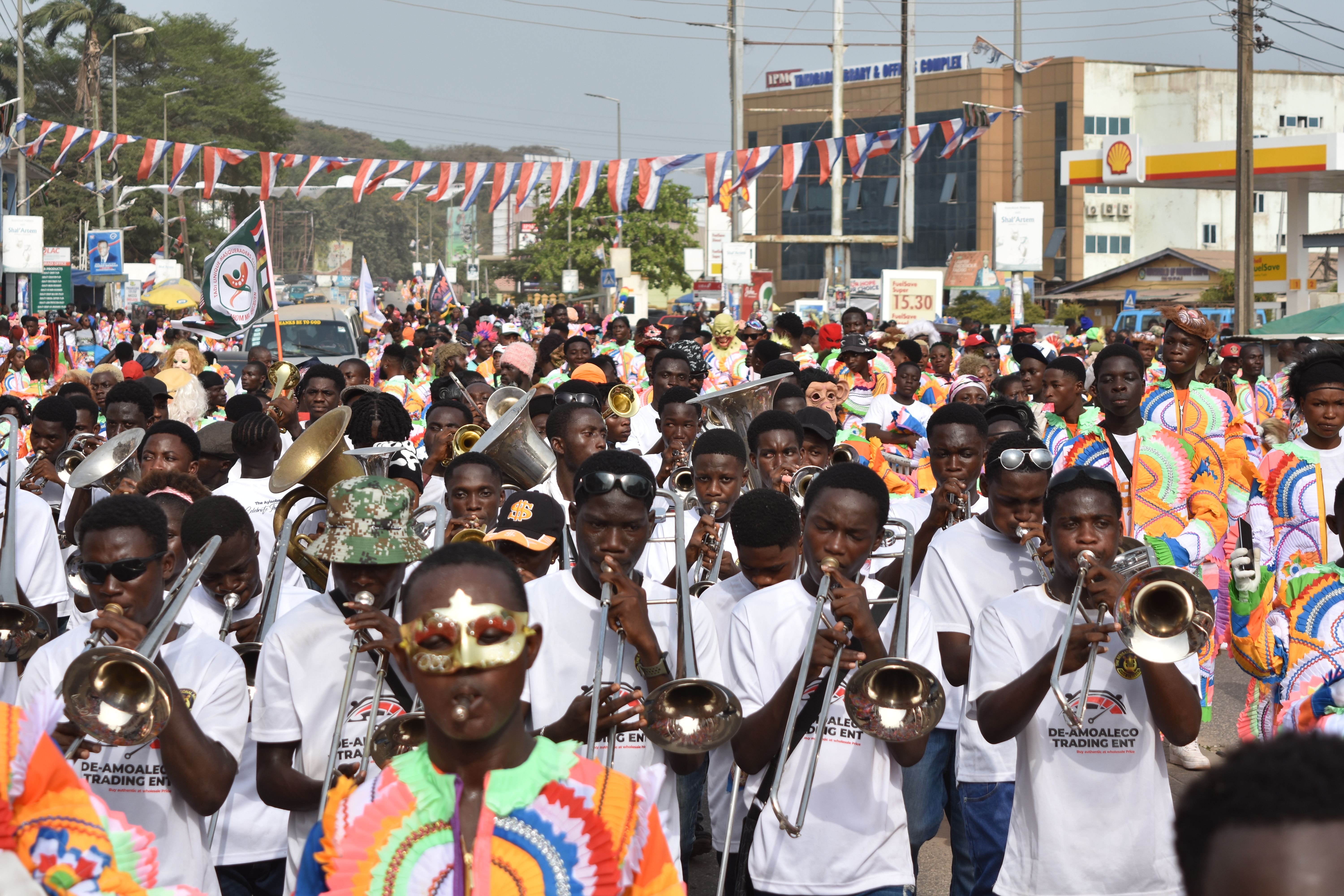 Lively Street Parade with Brass Band Musicians · Free Stock Photo