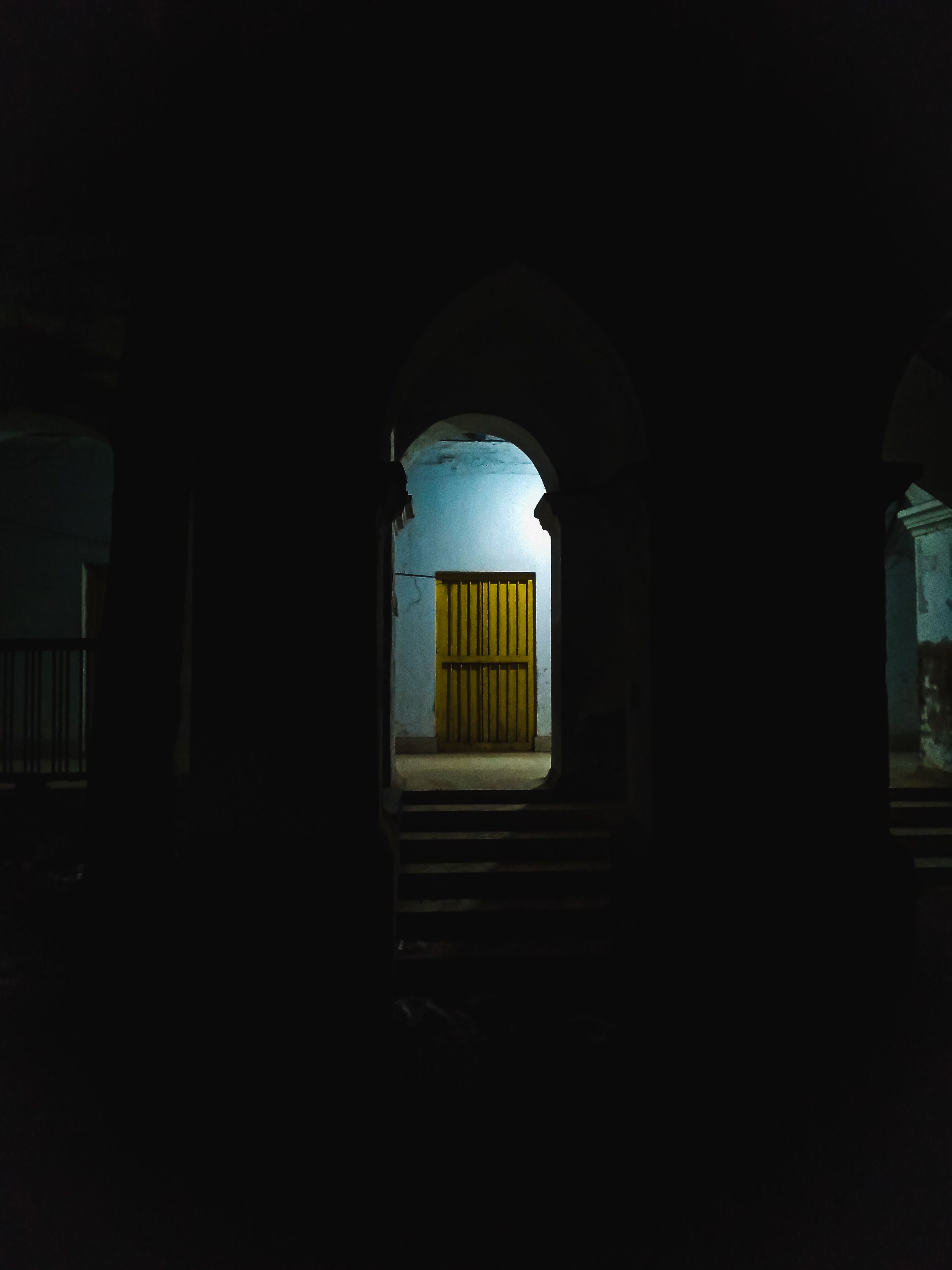 Mysterious Lit Doorway in Gazipur at Night · Free Stock Photo