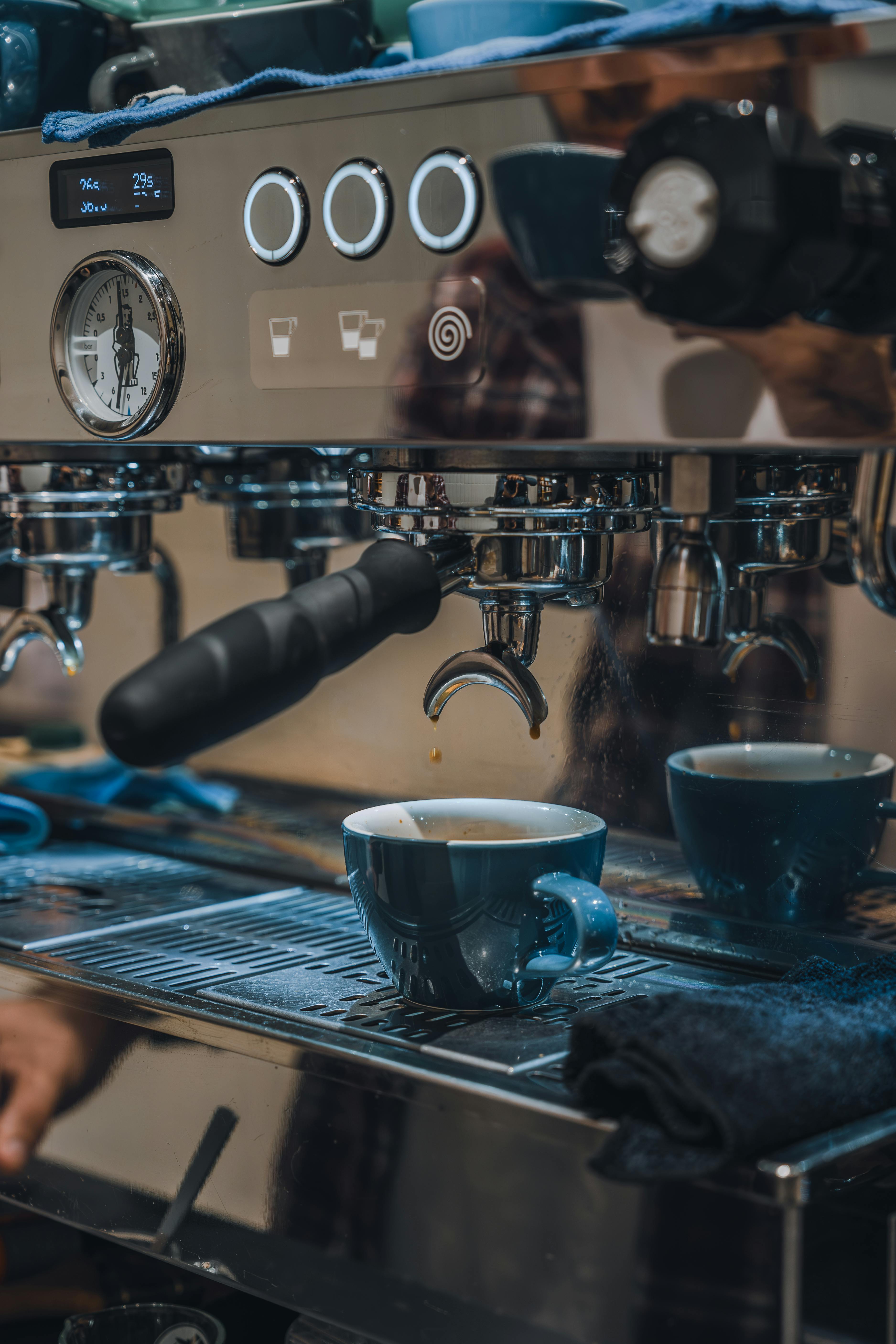 Professional Espresso Coffee Machine in Use · Free Stock Photo
