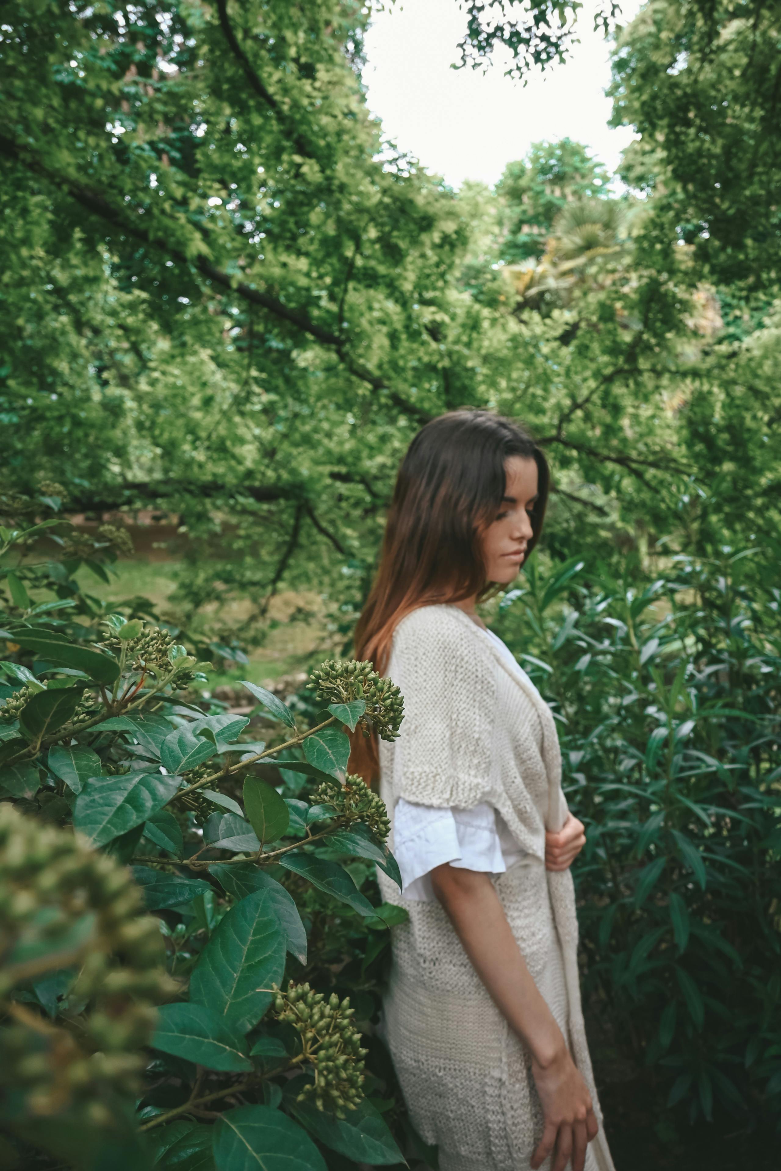 Woman in Nature Greenery Portrait · Free Stock Photo