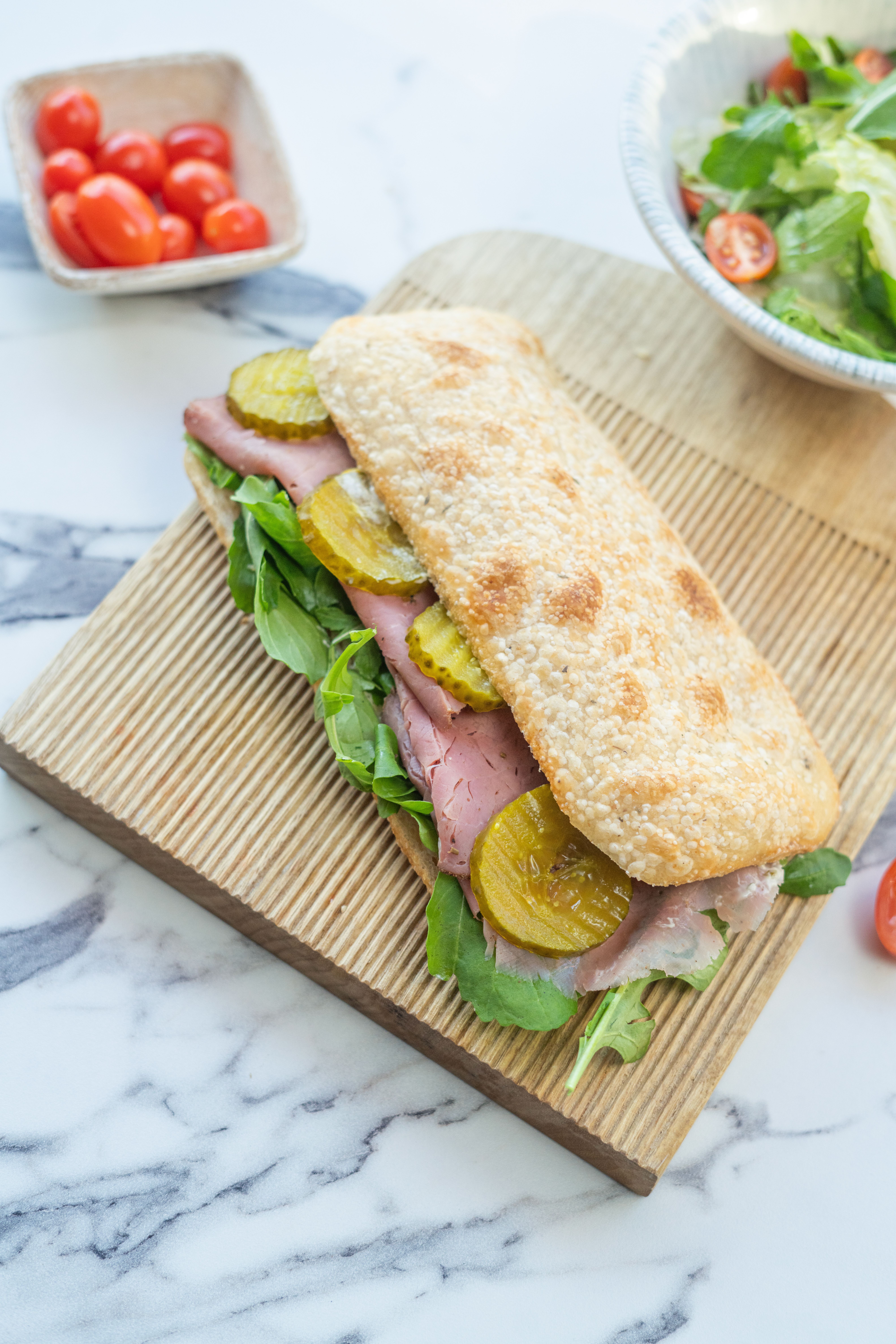 Delicious Deli Sandwich with Fresh Greens · Free Stock Photo
