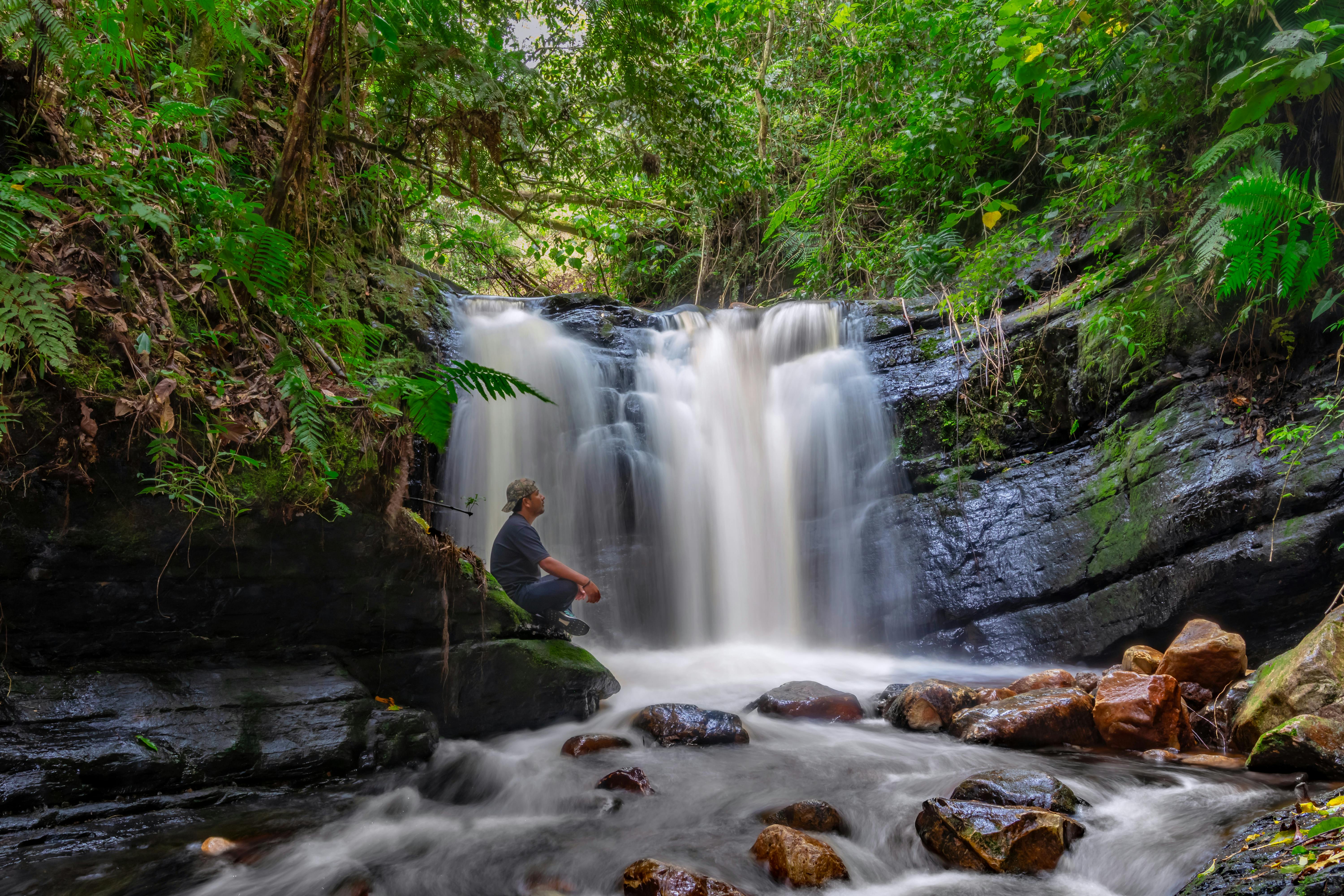 Cascada Serena En El Entorno De La Selva Amazónica · Foto de stock gratuita