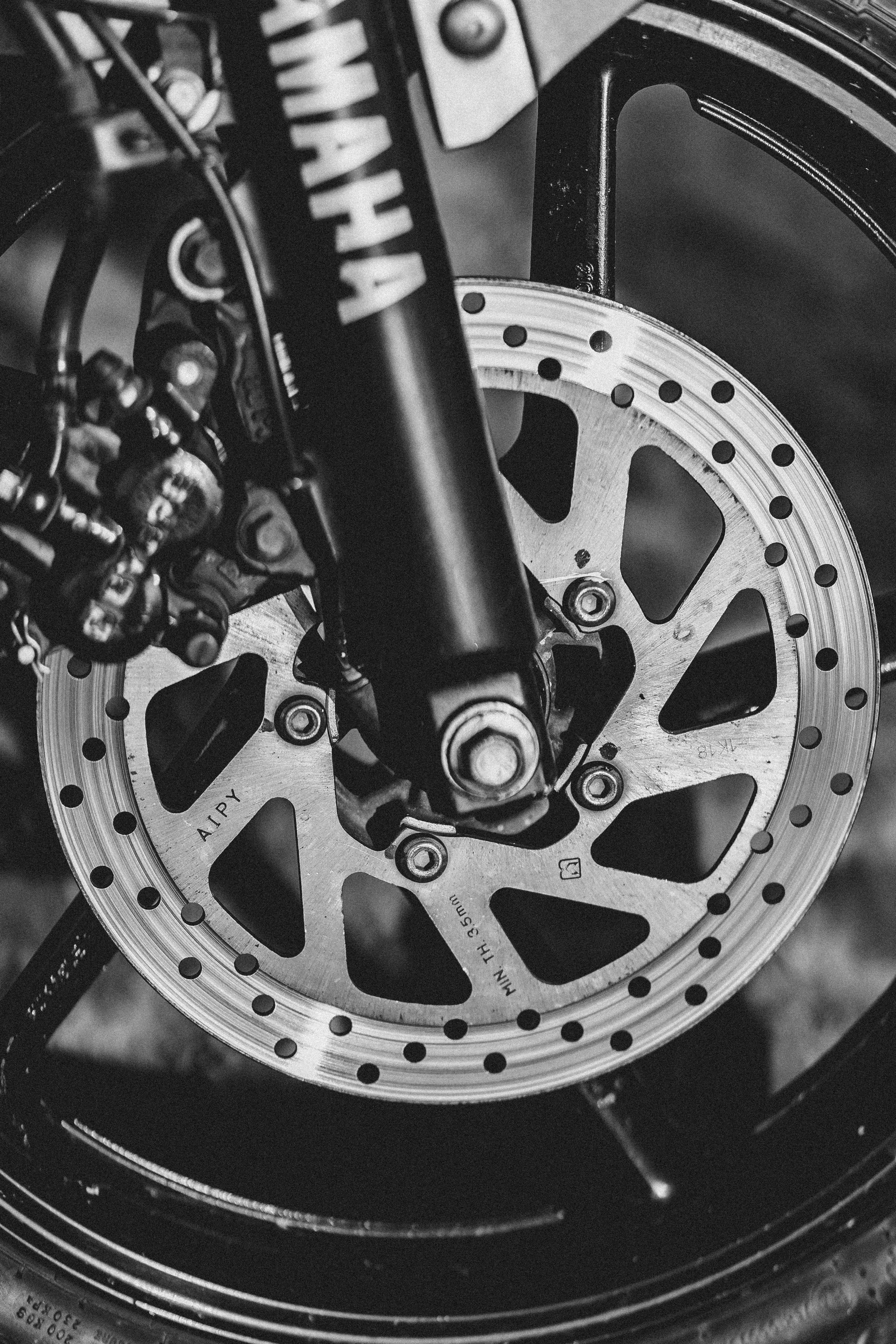 Close-up of Yamaha Motorcycle Brake Disc · Free Stock Photo