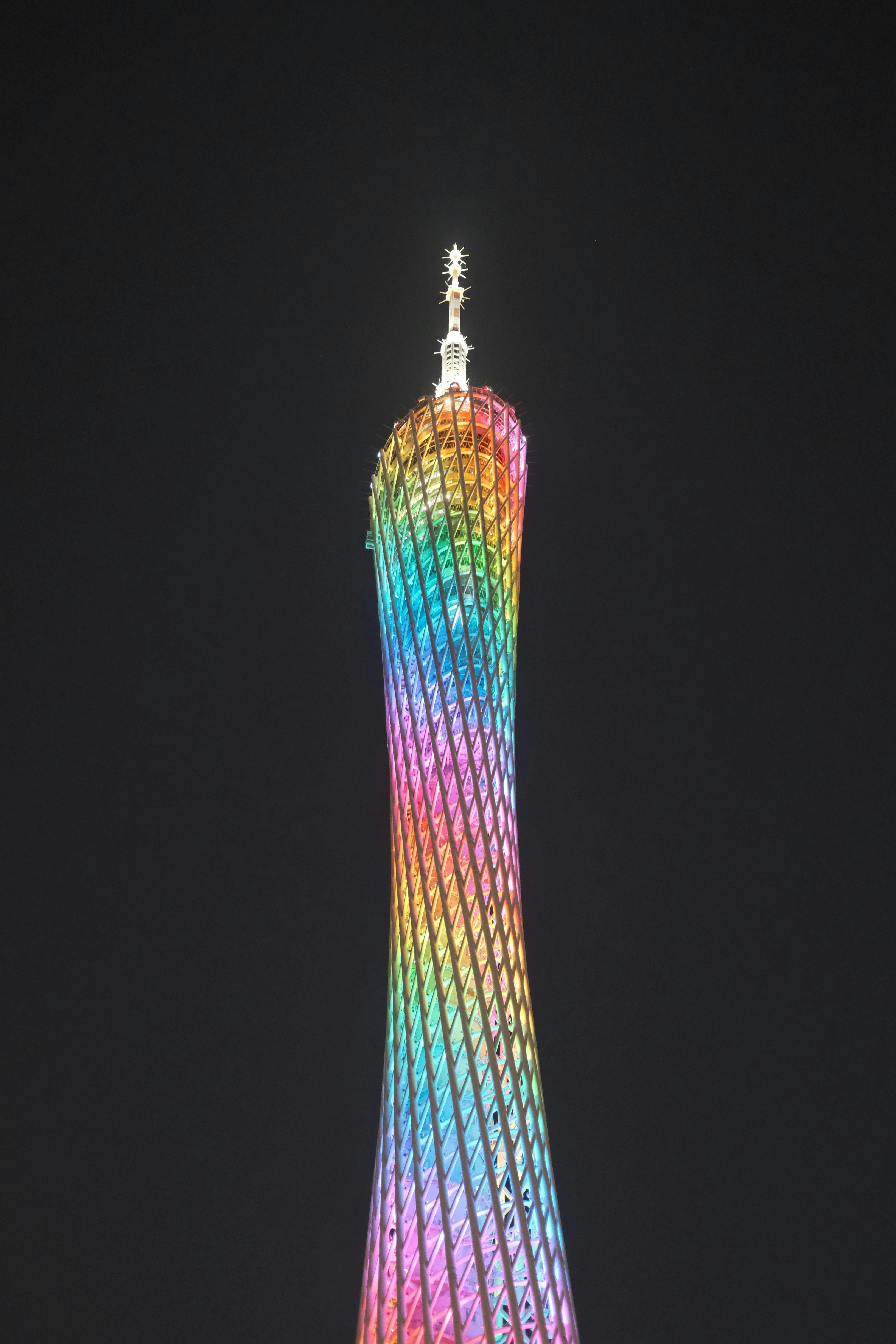 View of Illuminated Canton Tower at Night in Guangzhou, China · Free ...