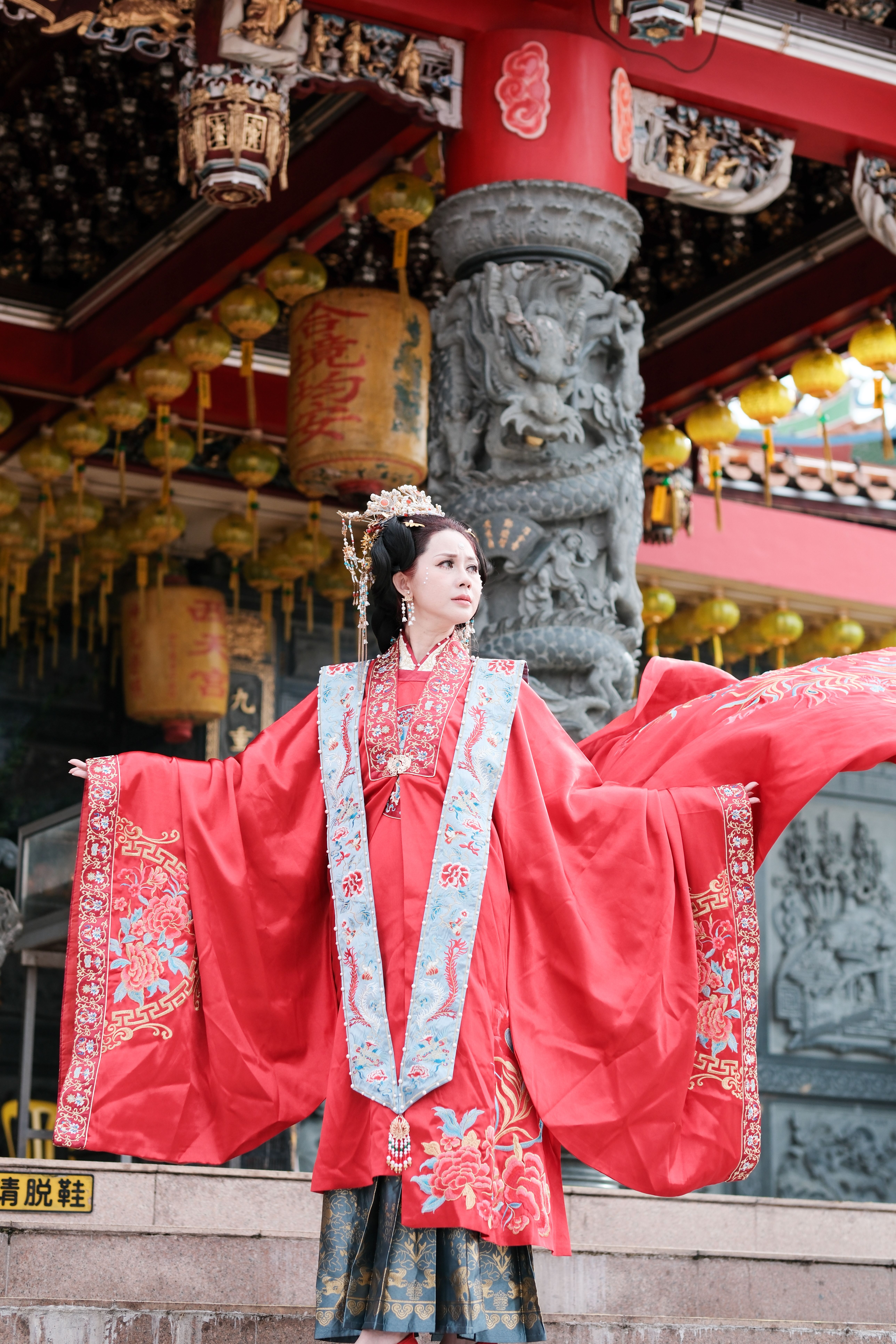 Elegant Traditional Asian Dress in Temple · Free Stock Photo