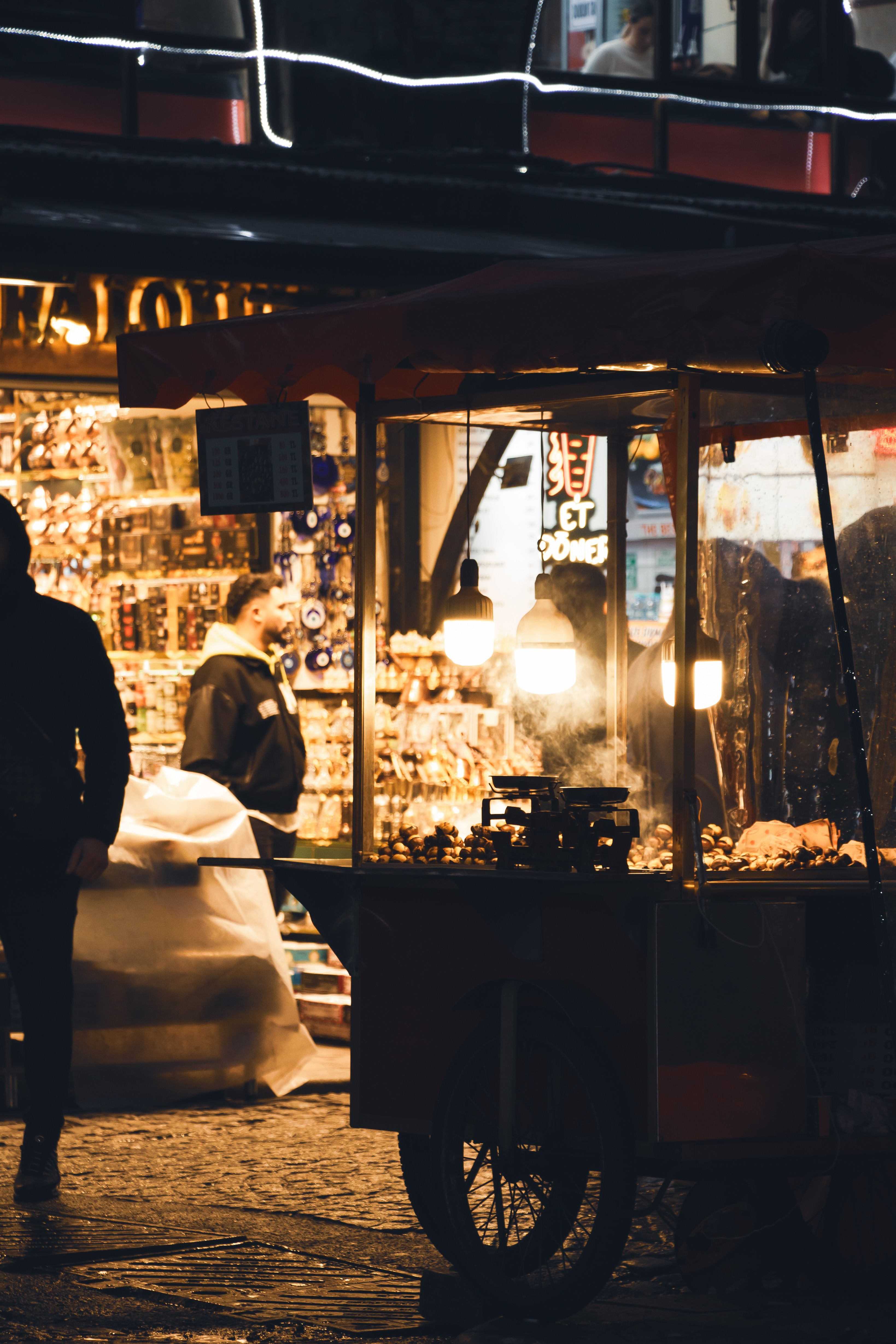 Night Market Scene in Istanbul's Bustling Streets · Free Stock Photo
