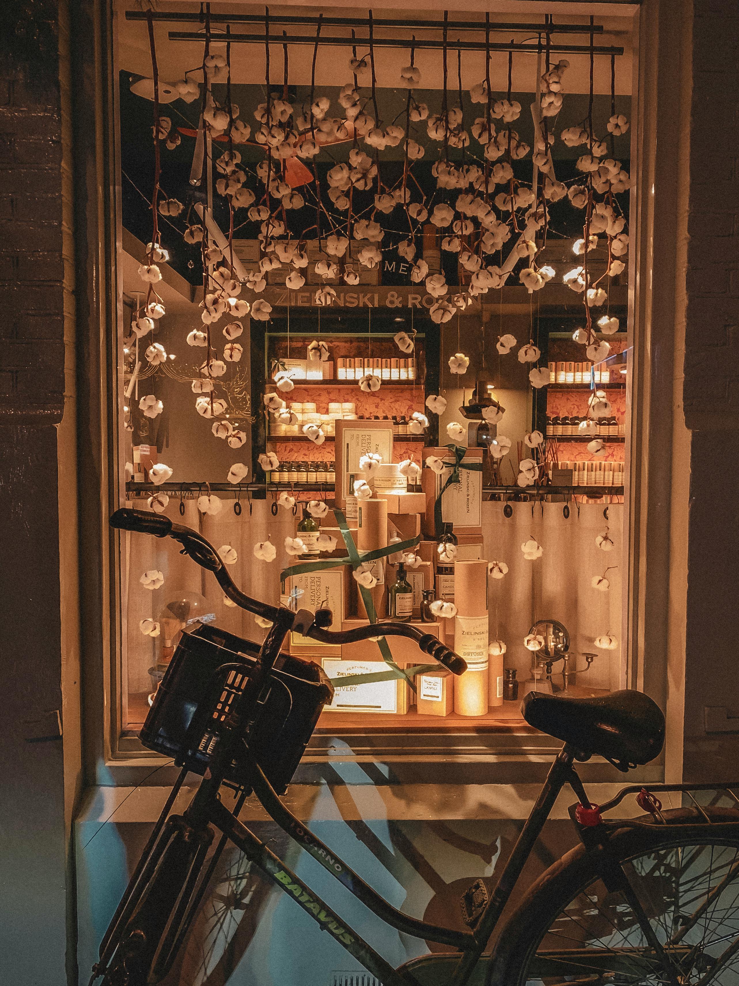 Charming Amsterdam Window Display at Night · Free Stock Photo