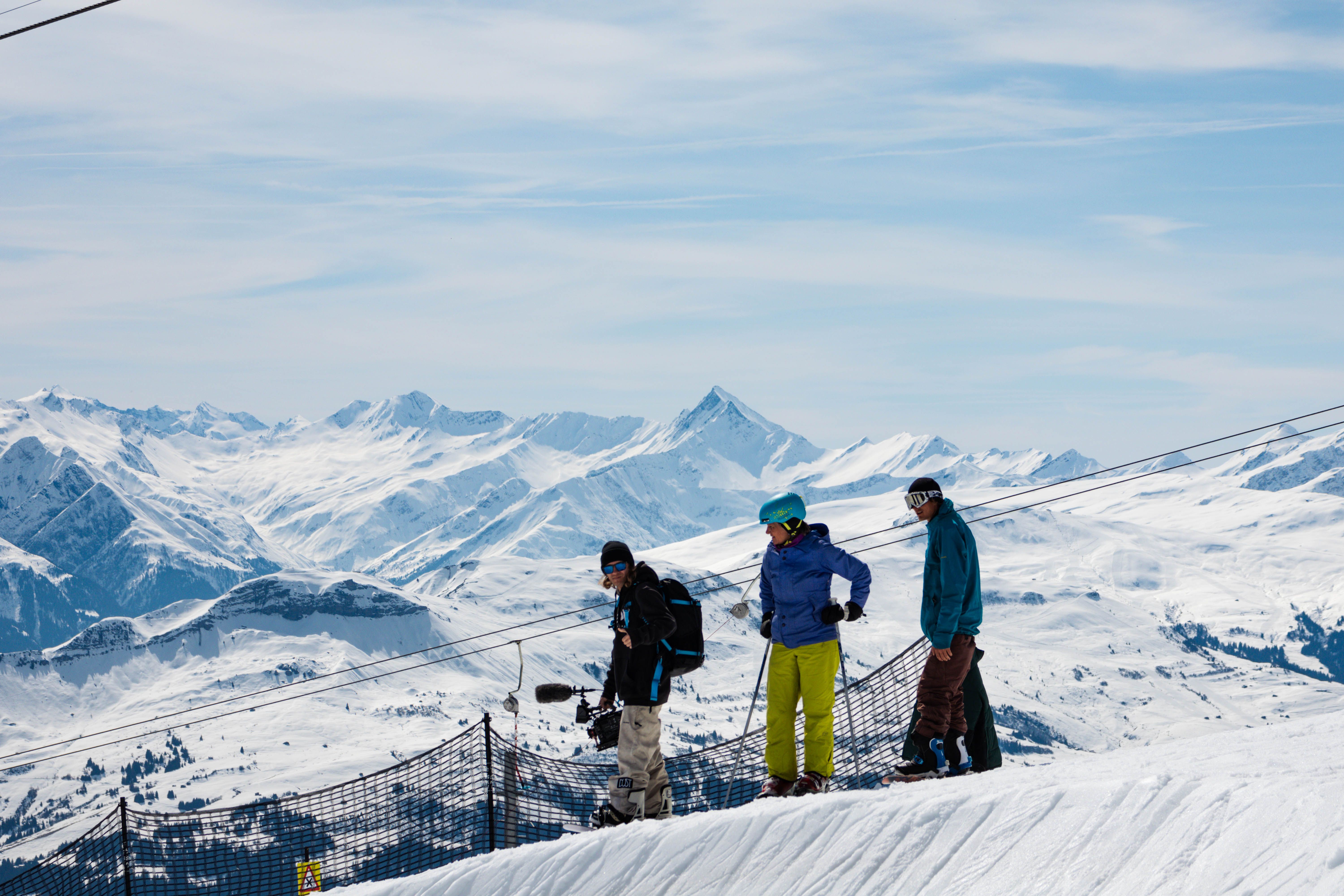 Adventure Seekers Skiing the Swiss Alps · Free Stock Photo