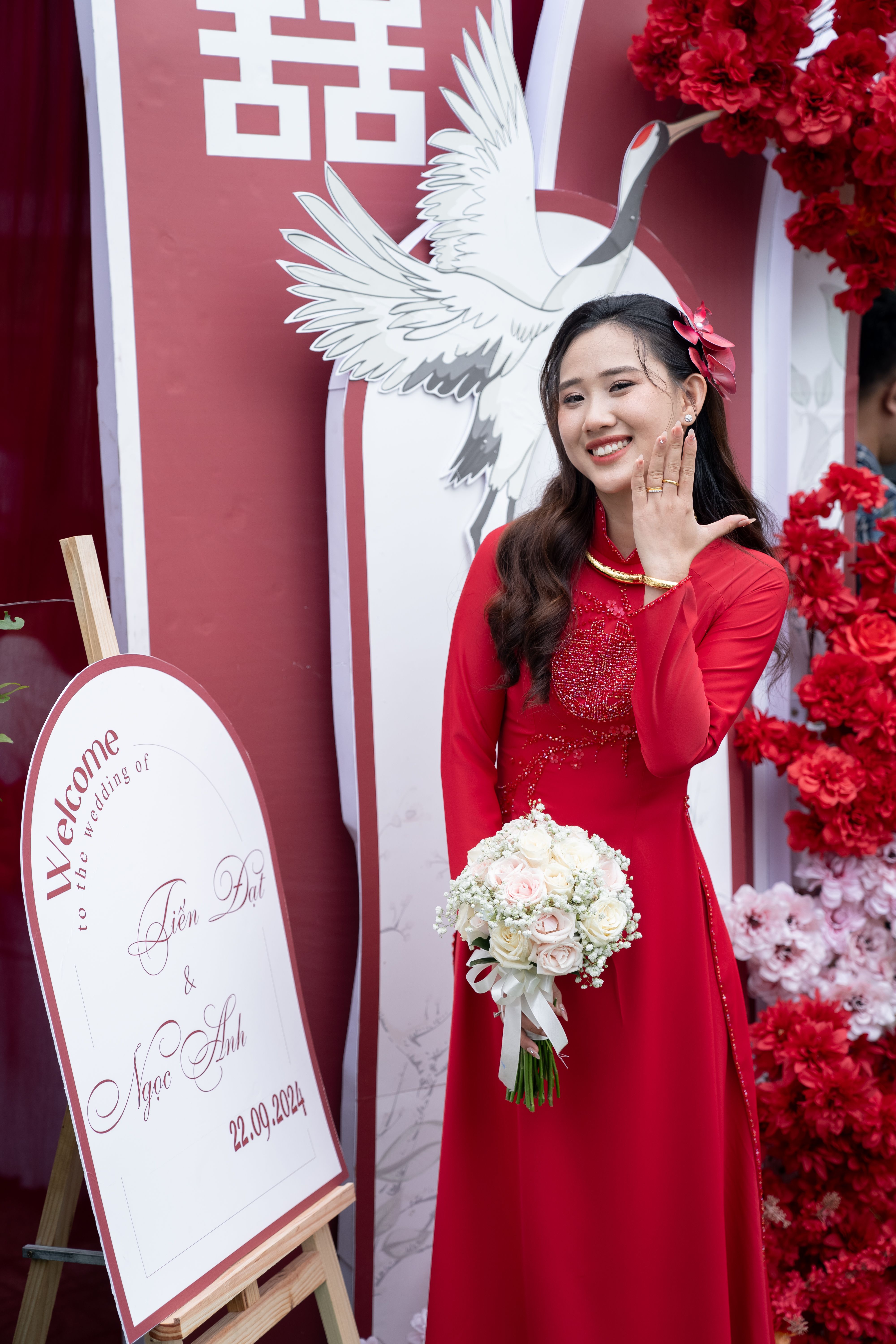 Bride in Red Dress at Wedding Ceremony · Free Stock Photo