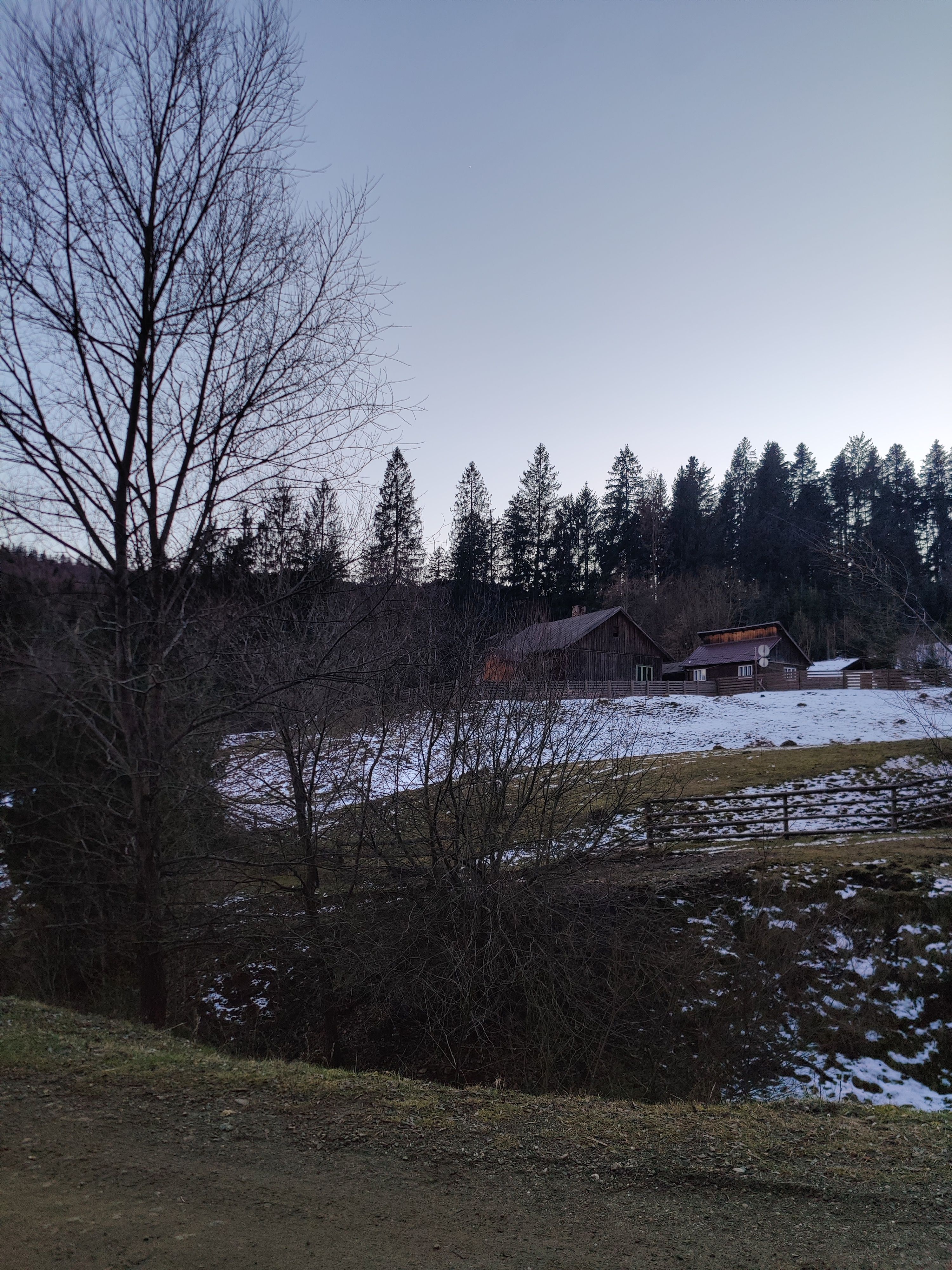Rustic Winter Cabin in Snowy Forest Landscape · Free Stock Photo