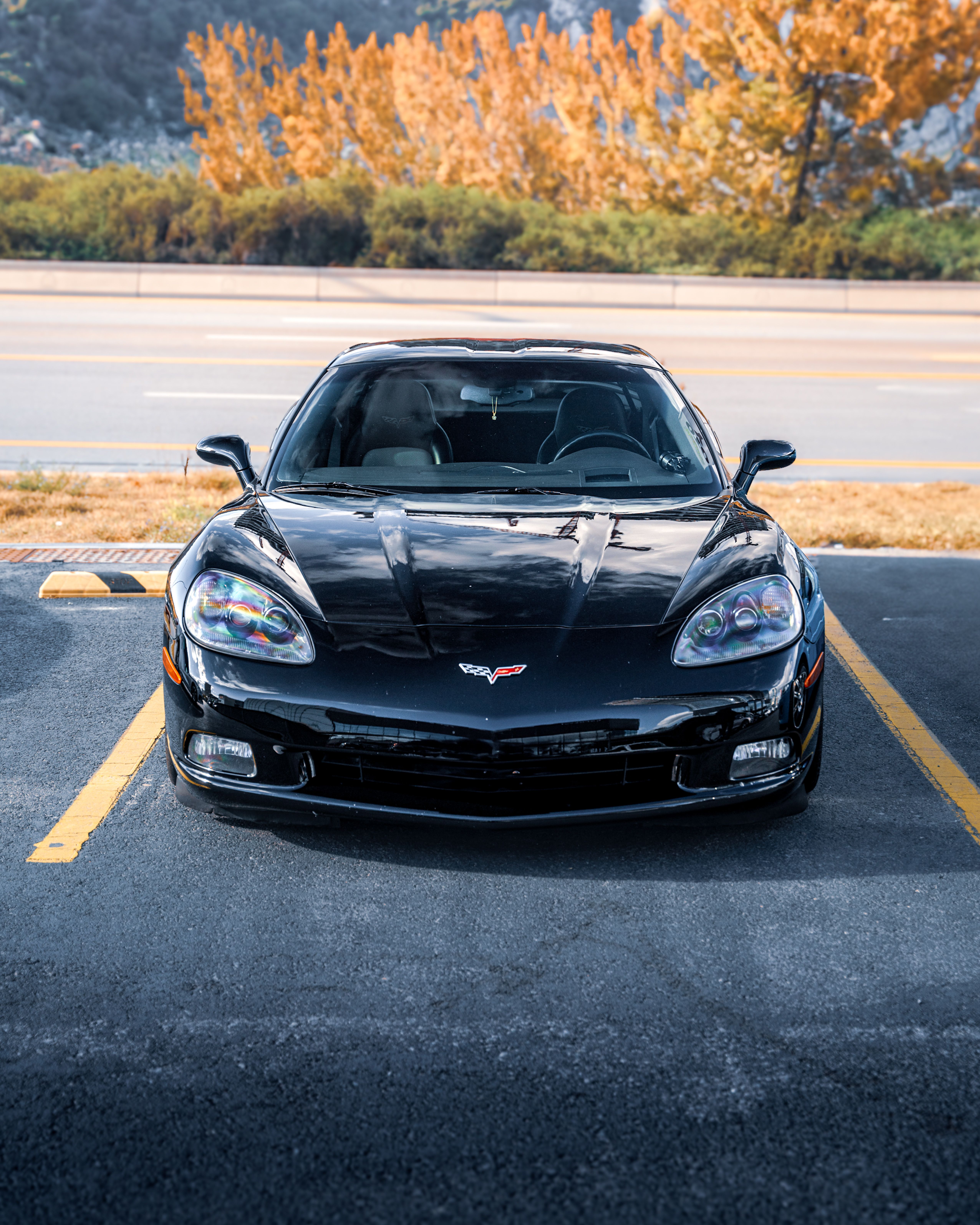 Sleek Black Corvette Parked Outdoors in Ankara · Free Stock Photo
