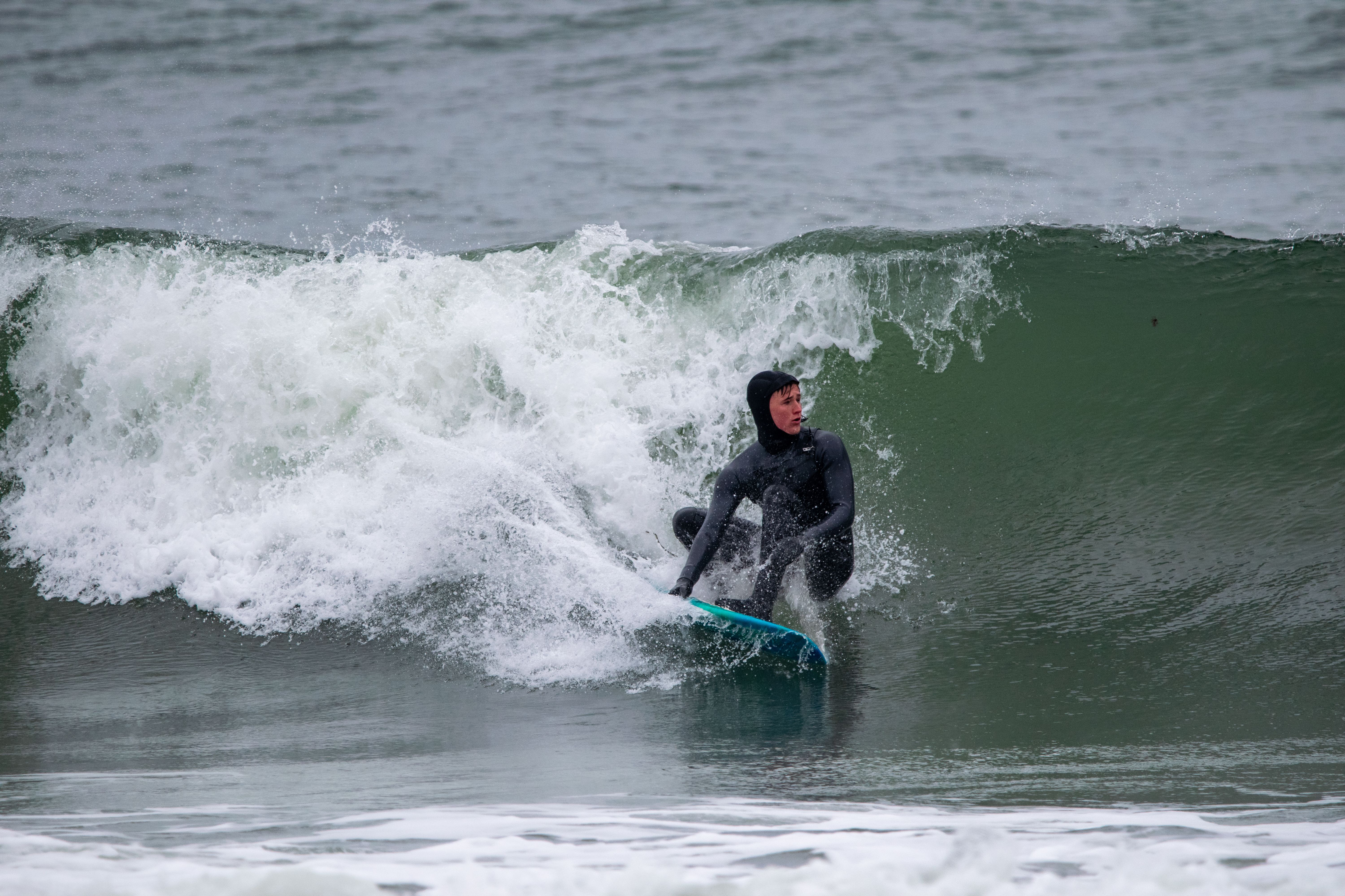 Winter Surfing Action in Narragansett · Free Stock Photo