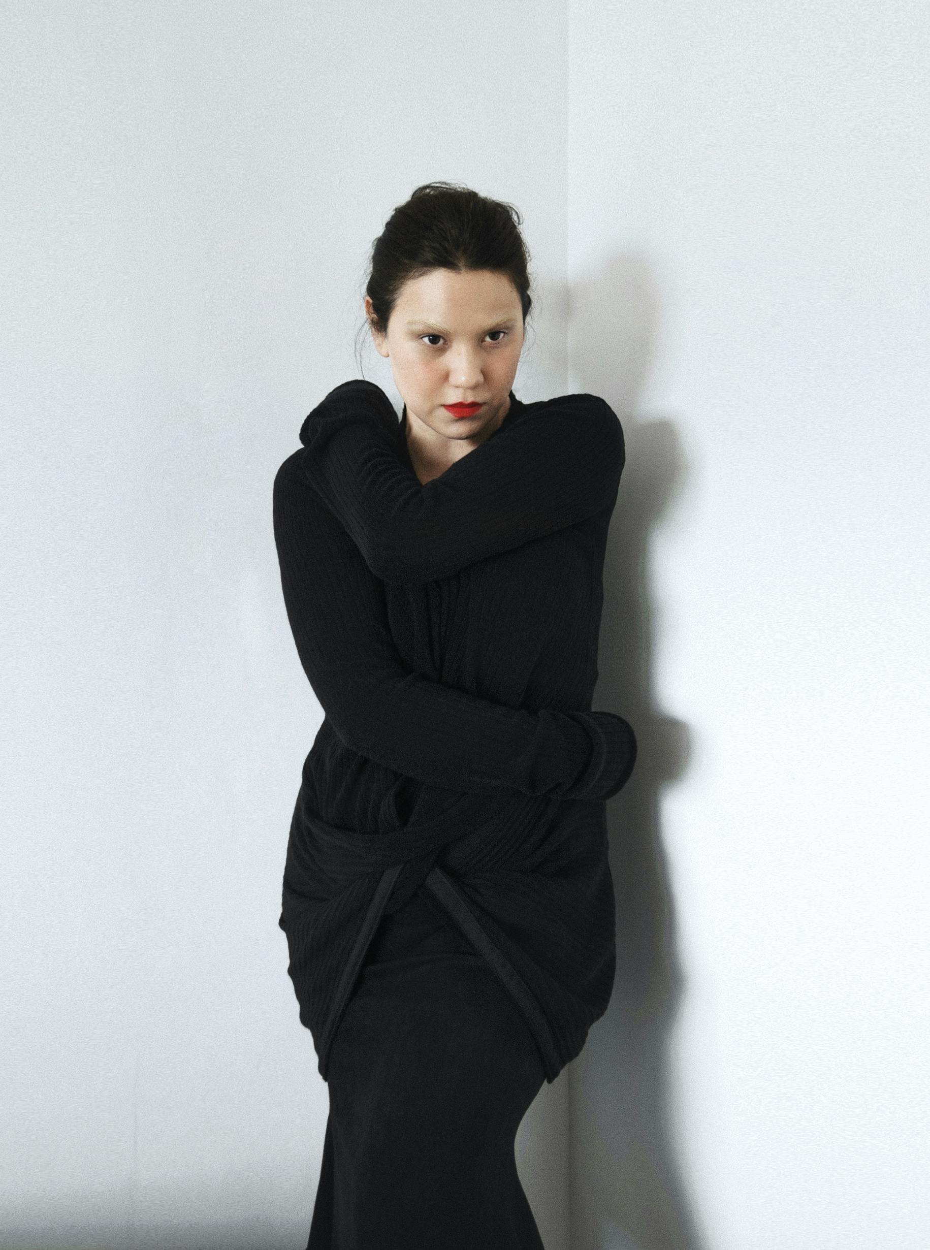 Moody Portrait of Woman in Black Outfit · Free Stock Photo