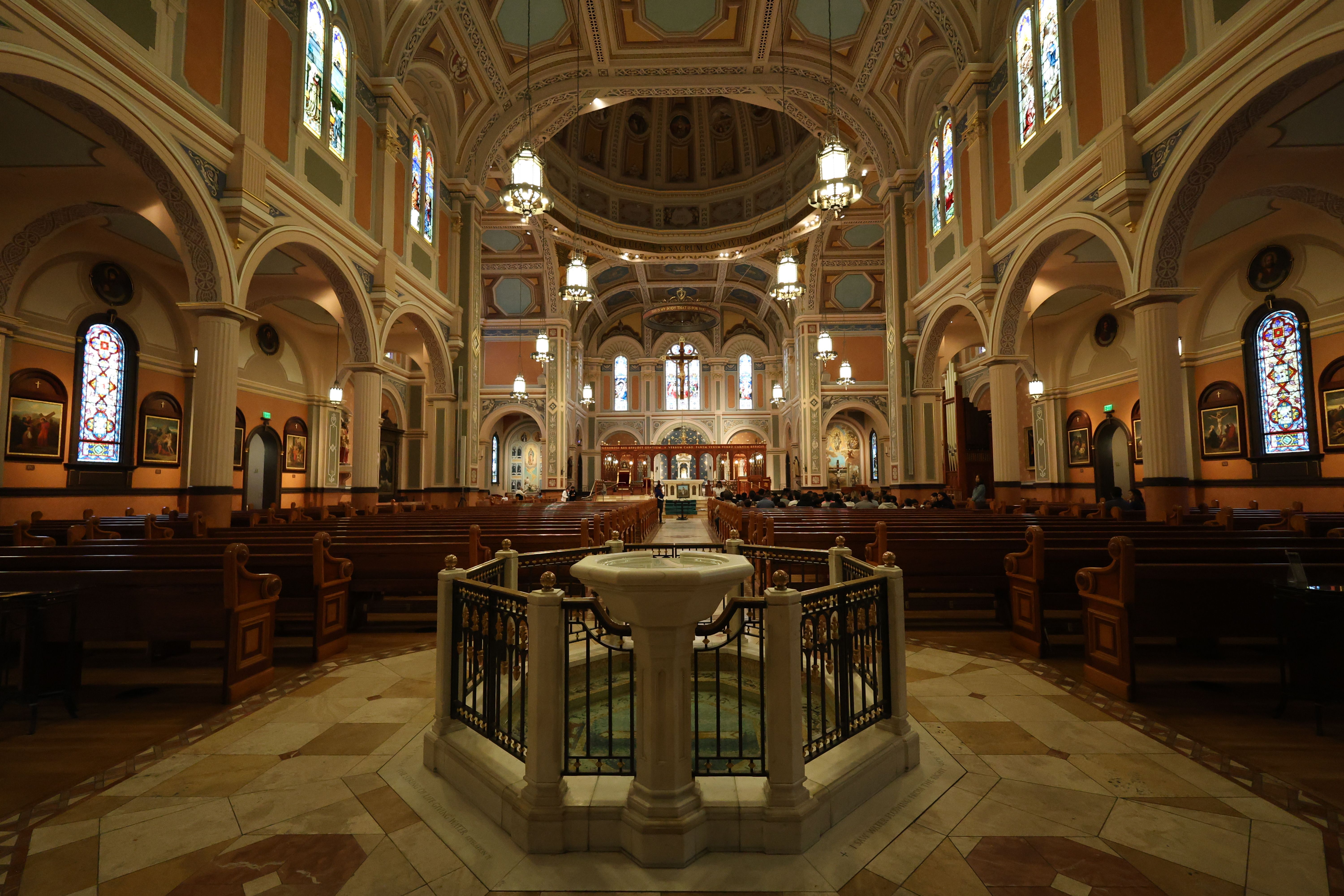 Stunning Interior of a Catholic Church with Beautiful Architecture ...