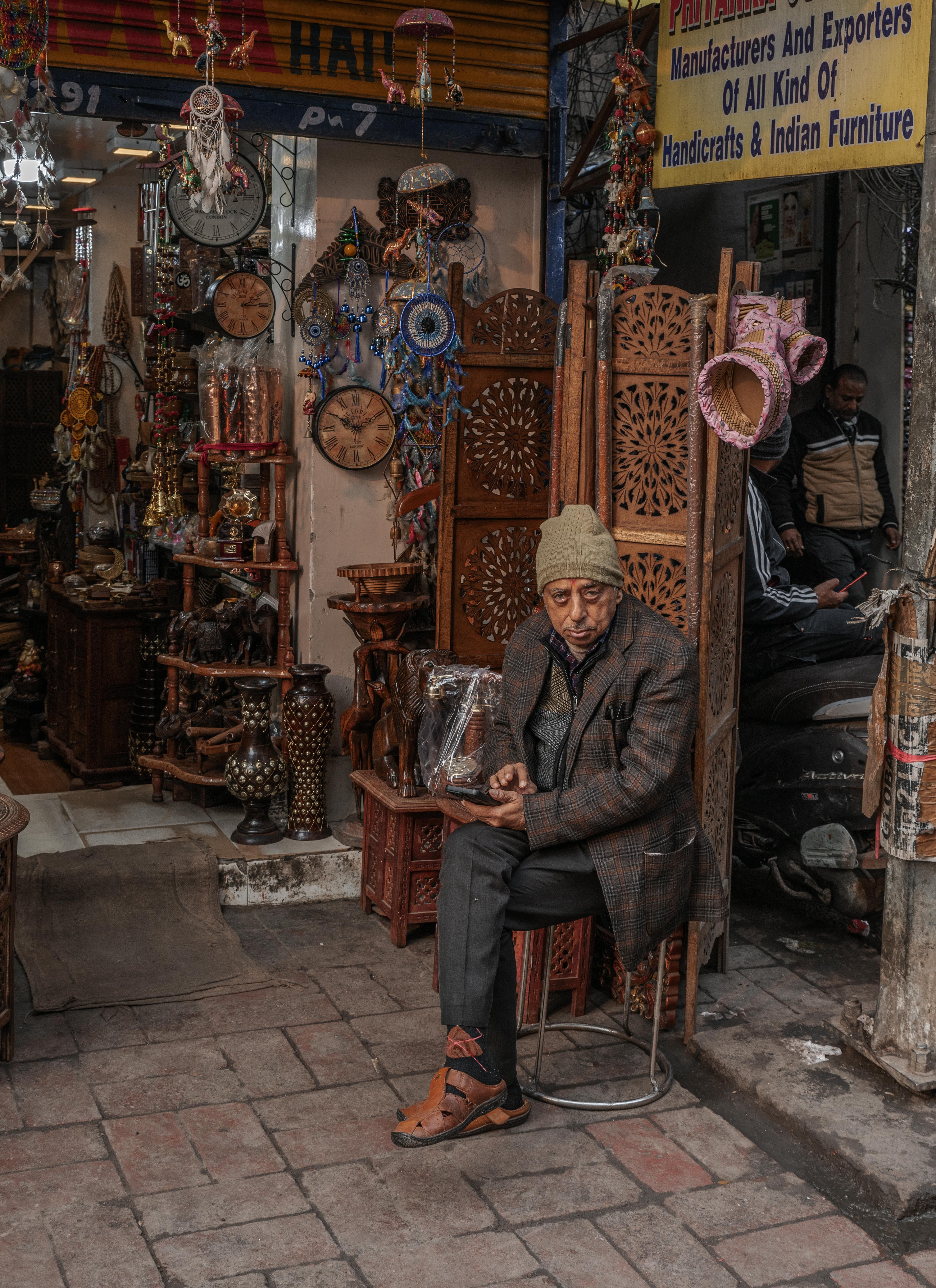 Street Scene in New Delhi Craft Market · Free Stock Photo