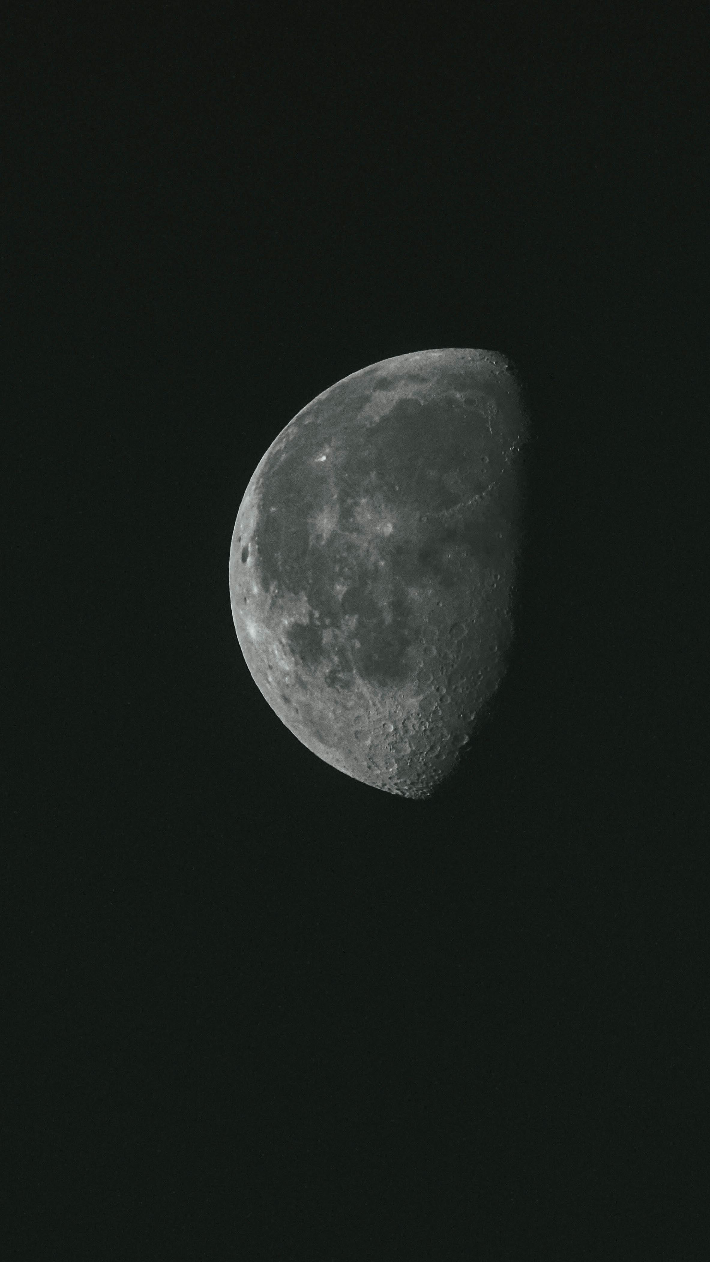 Detailed Half Moon with Visible Craters · Free Stock Photo