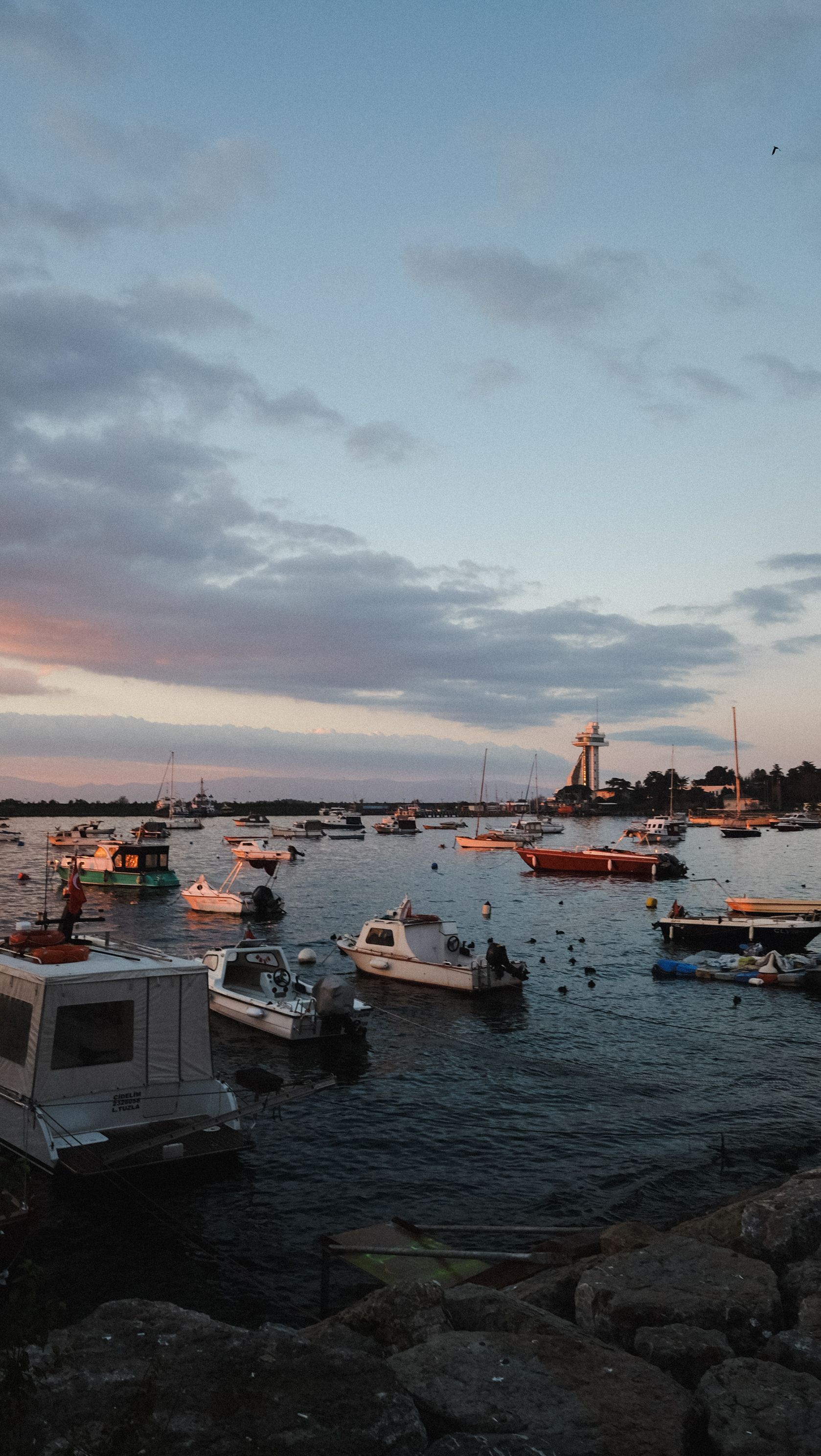 Serene Coastal Harbor at Twilight with Boats · Free Stock Photo