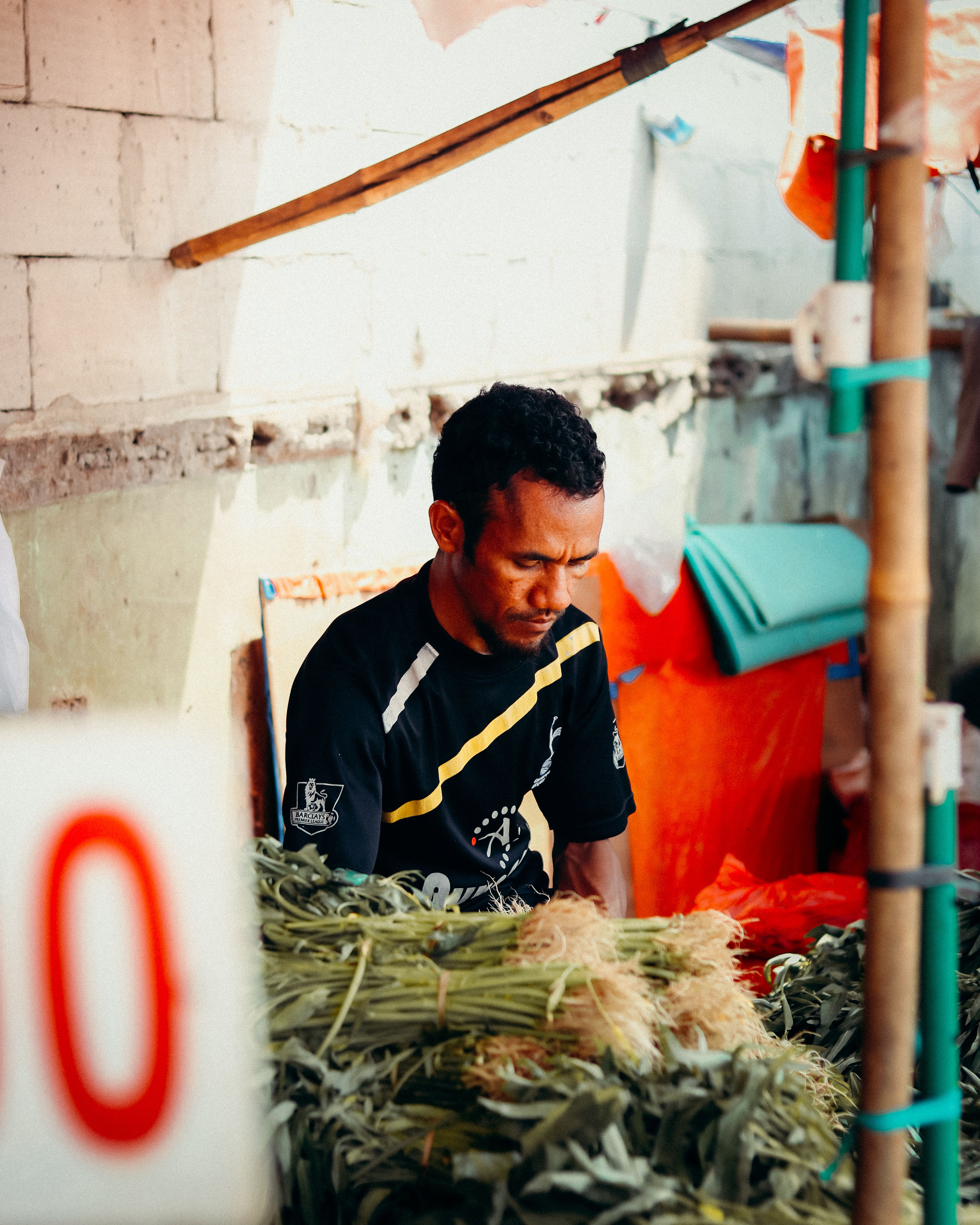 Man Selling Vegetables at Outdoor Market · Free Stock Photo