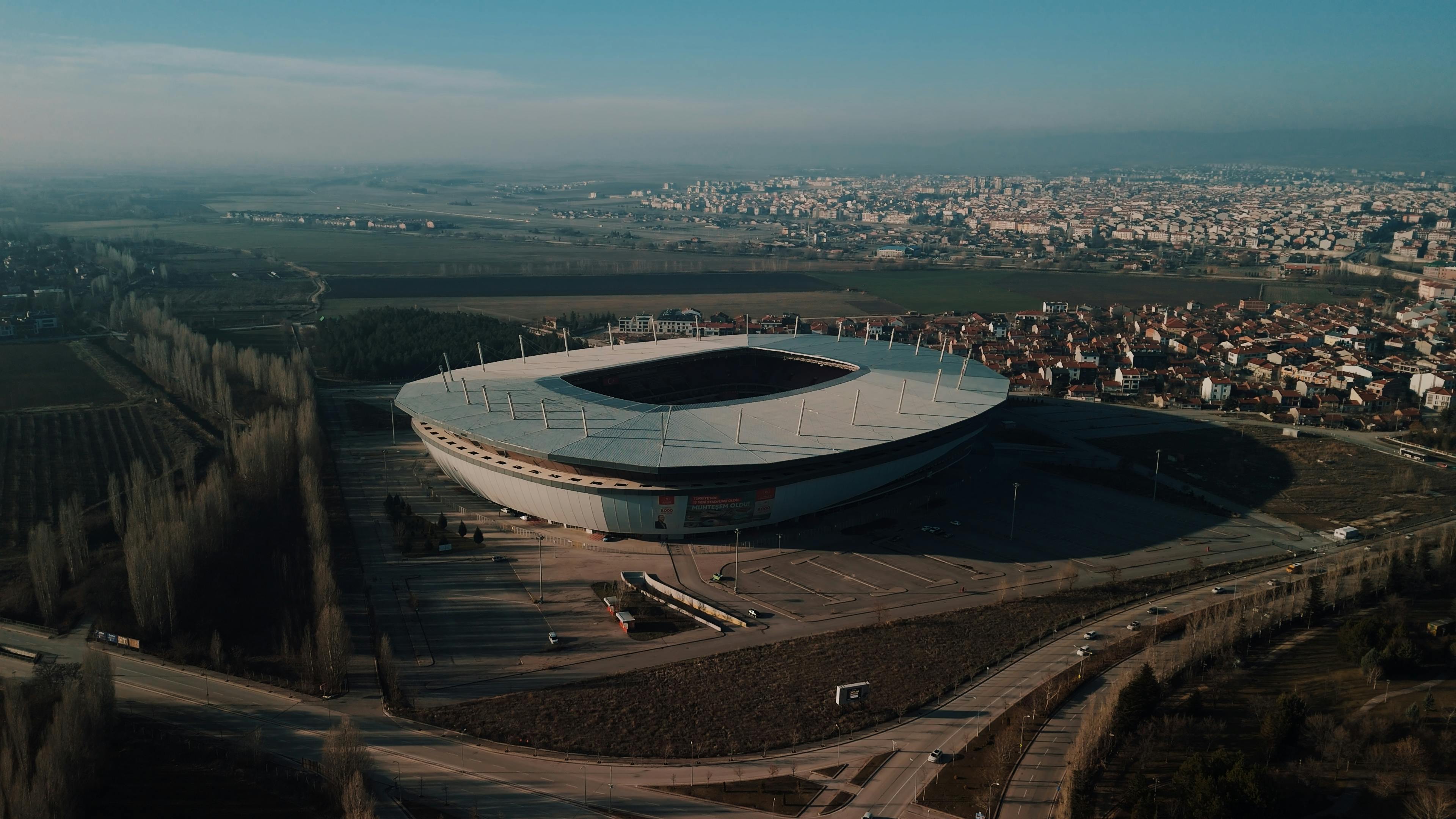 Aerial View of Modern Football Stadium in Turkey · Free Stock Photo