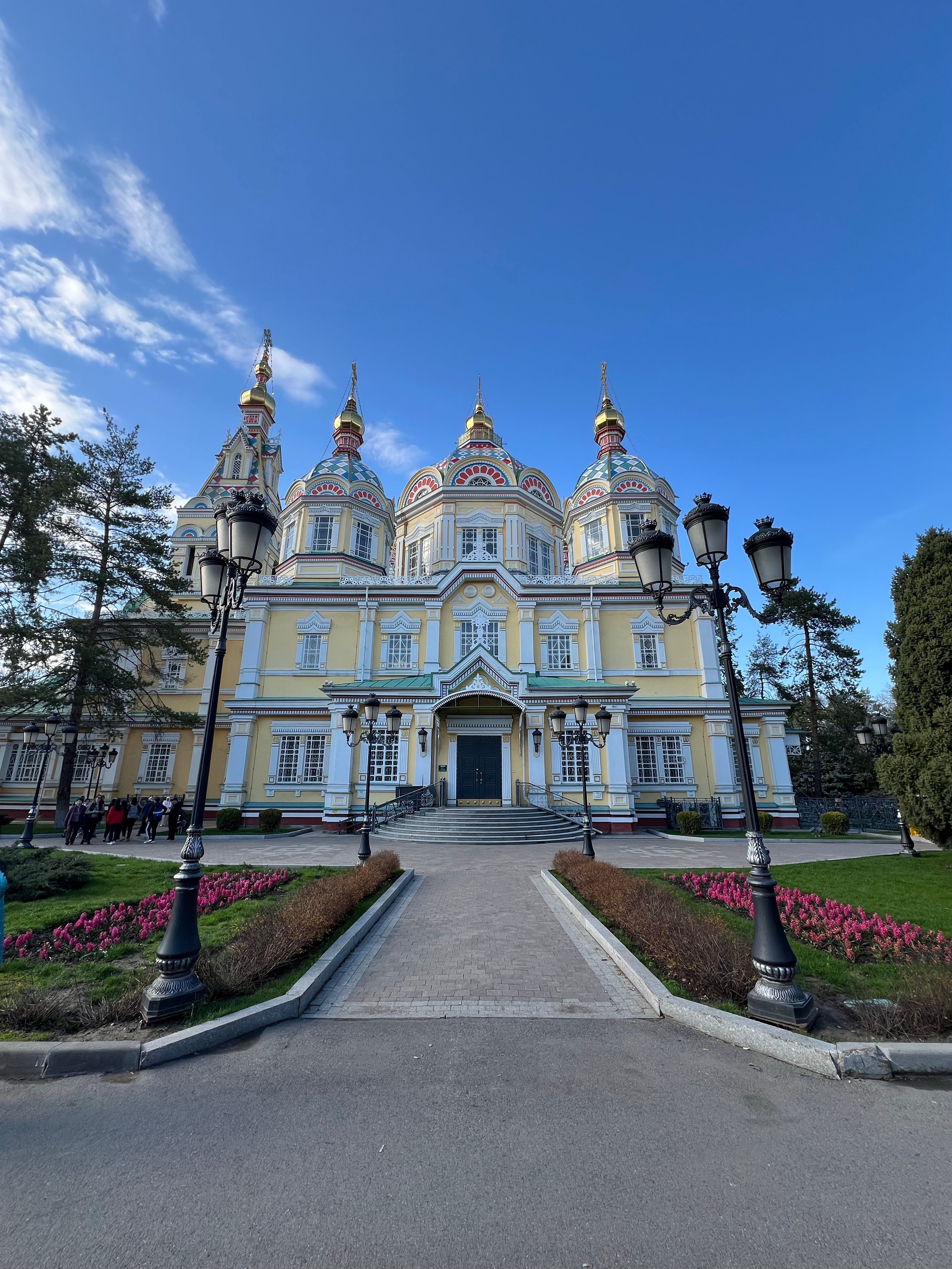 Majestic Church with Colorful Domes Against Blue Sky · Free Stock Photo