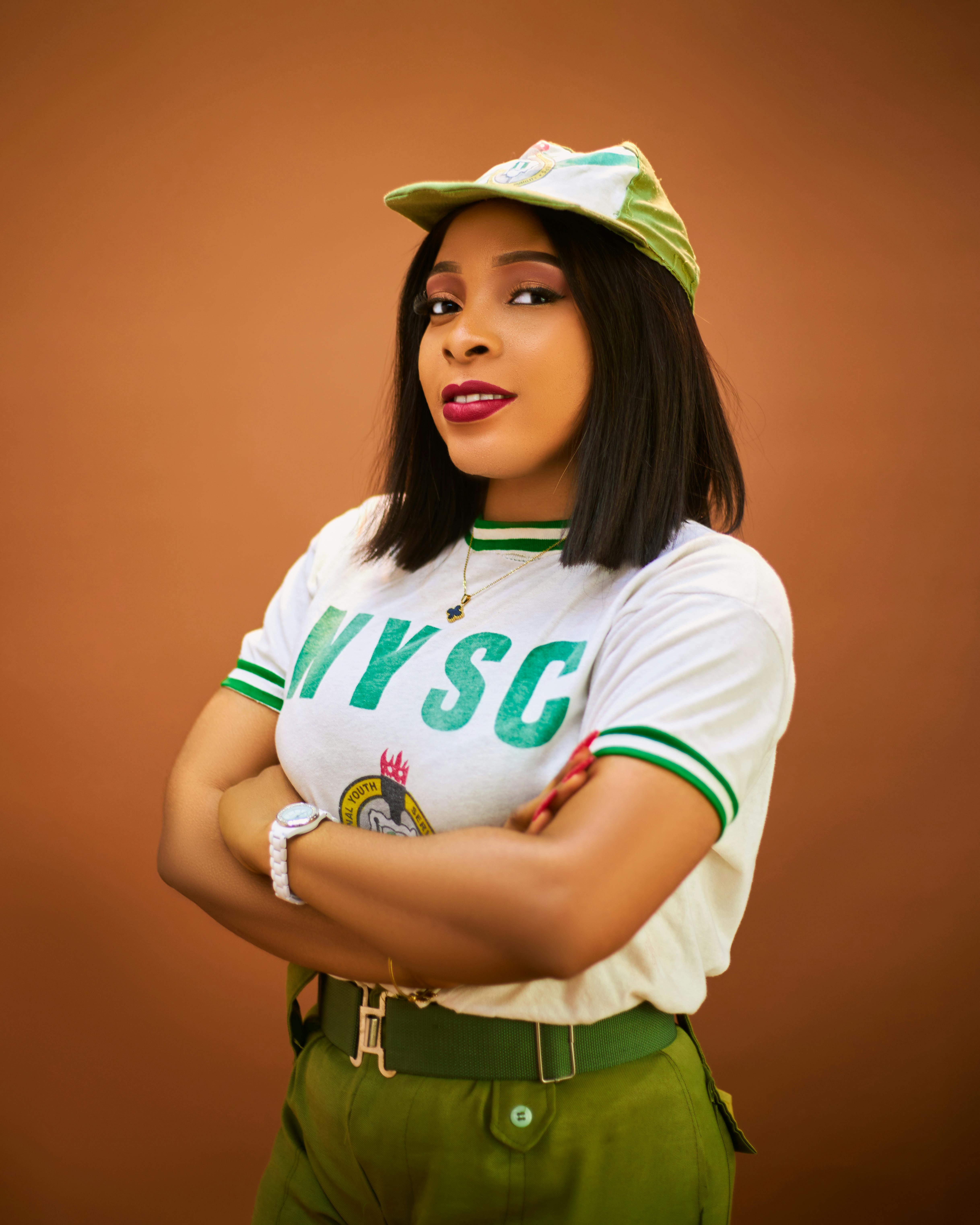 Confident NYSC Member in Uniform Portrait · Free Stock Photo