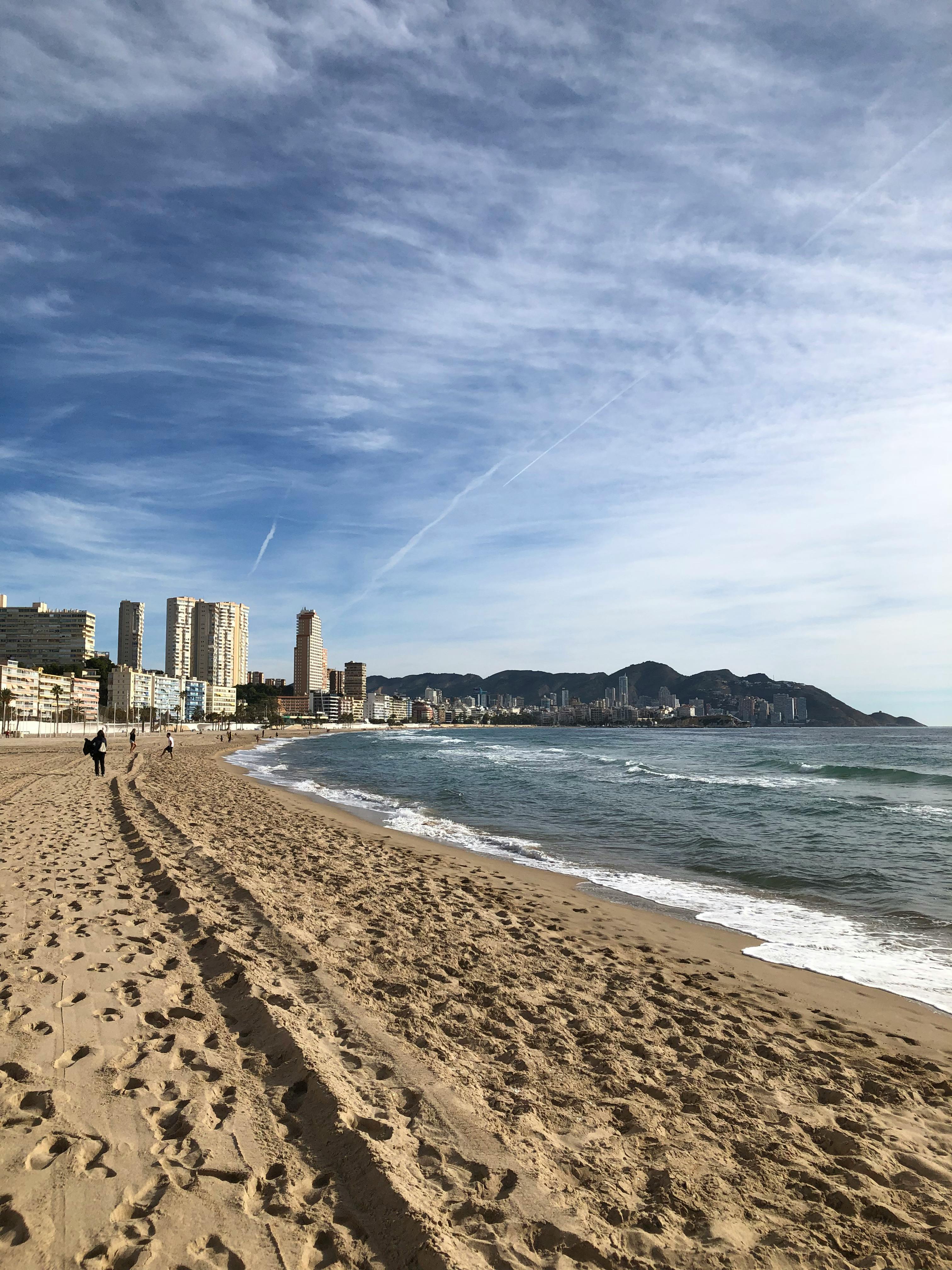 Scenic Benidorm Beach with City Skyline · Free Stock Photo