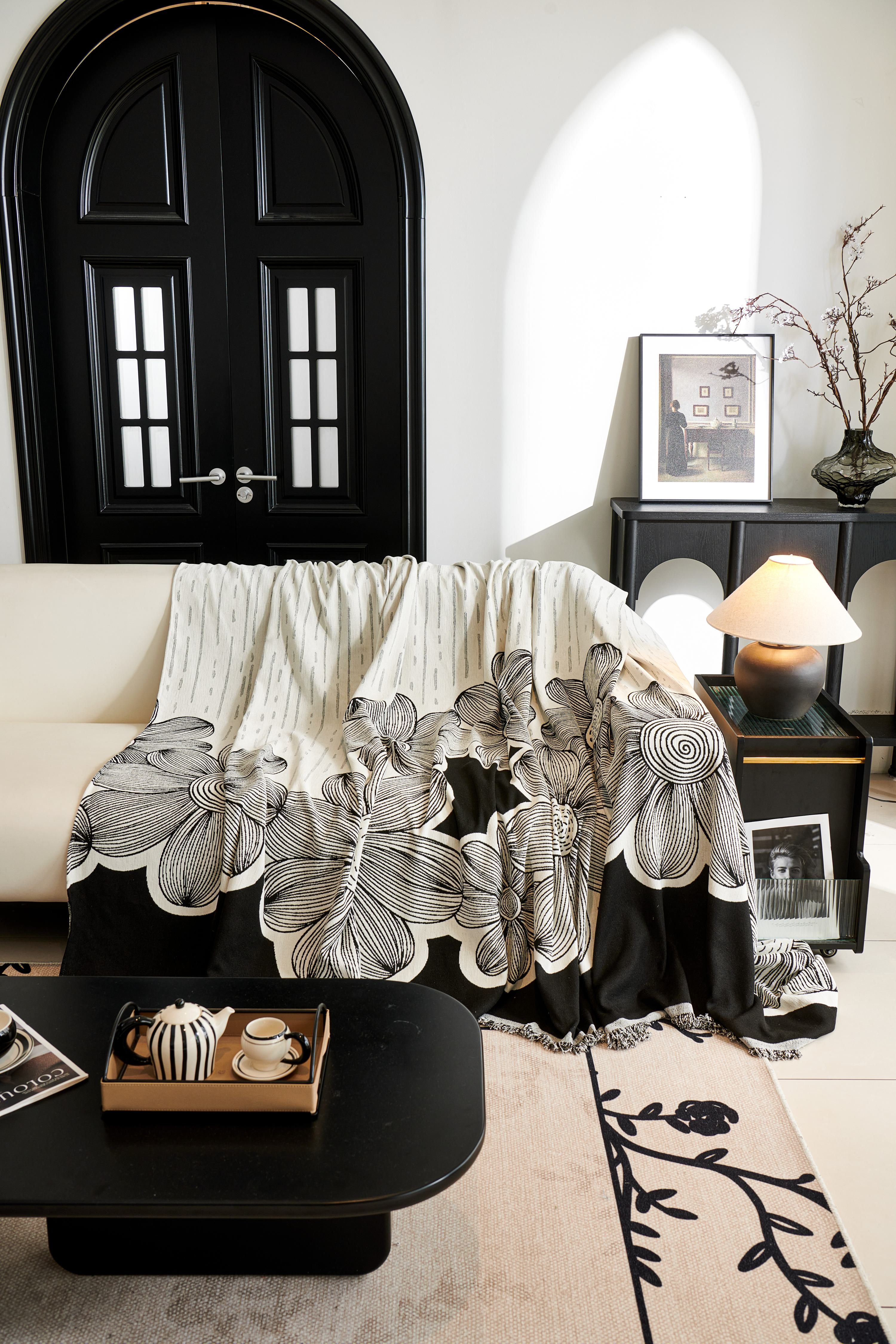 Stylish Modern Living Room with Decorative Throw · Free Stock Photo