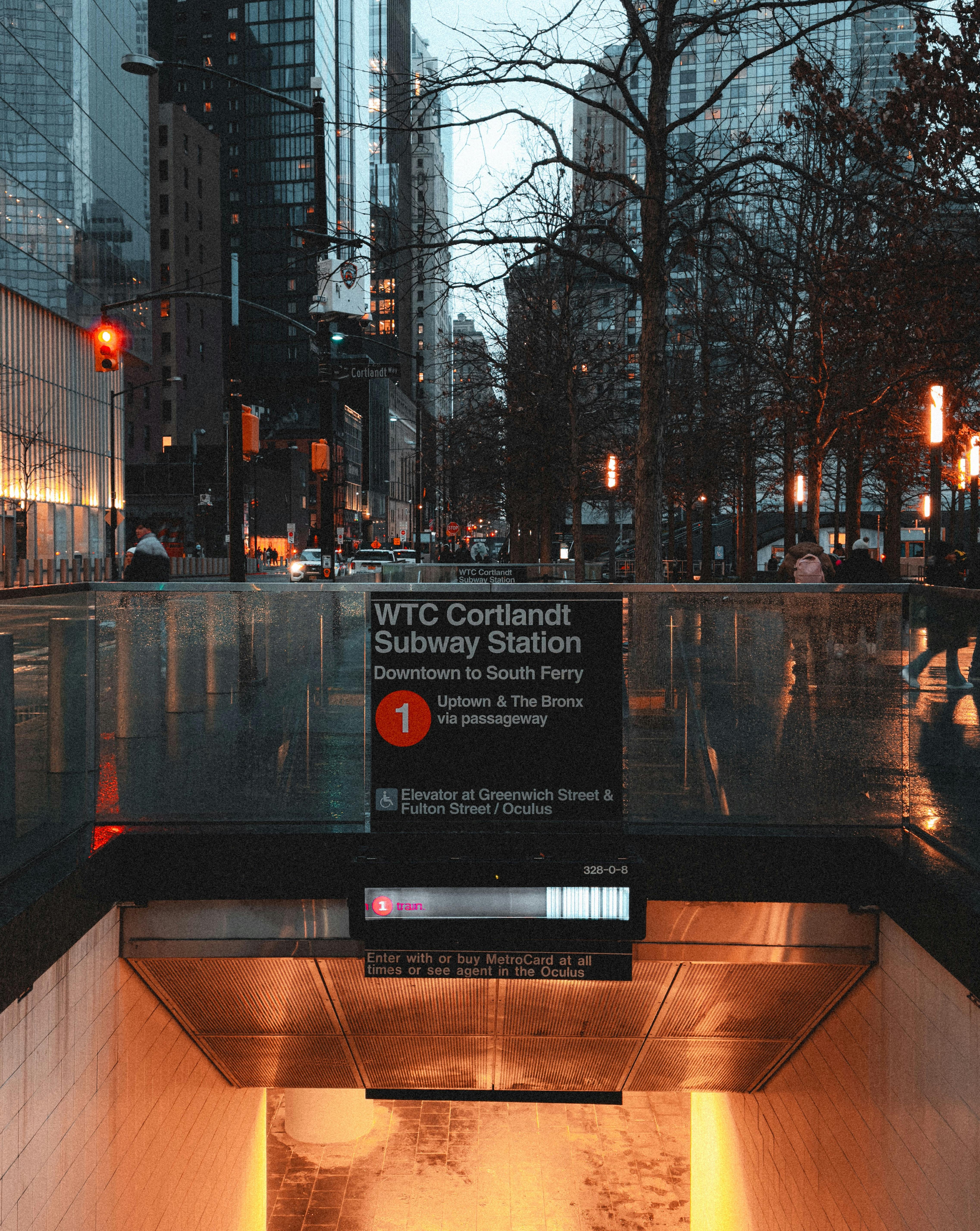 Subway Entrance During Nighttime · Free Stock Photo